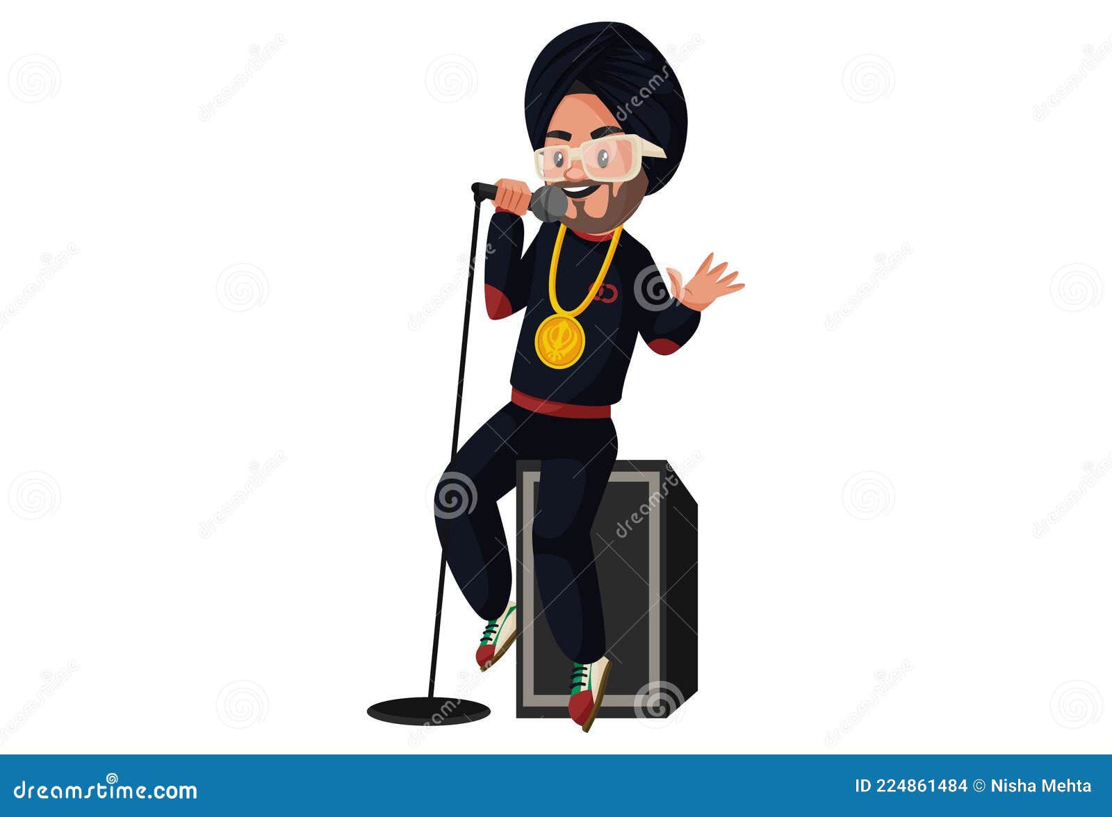 Vector Graphic Illustration of Punjabi Singer Stock Vector ...