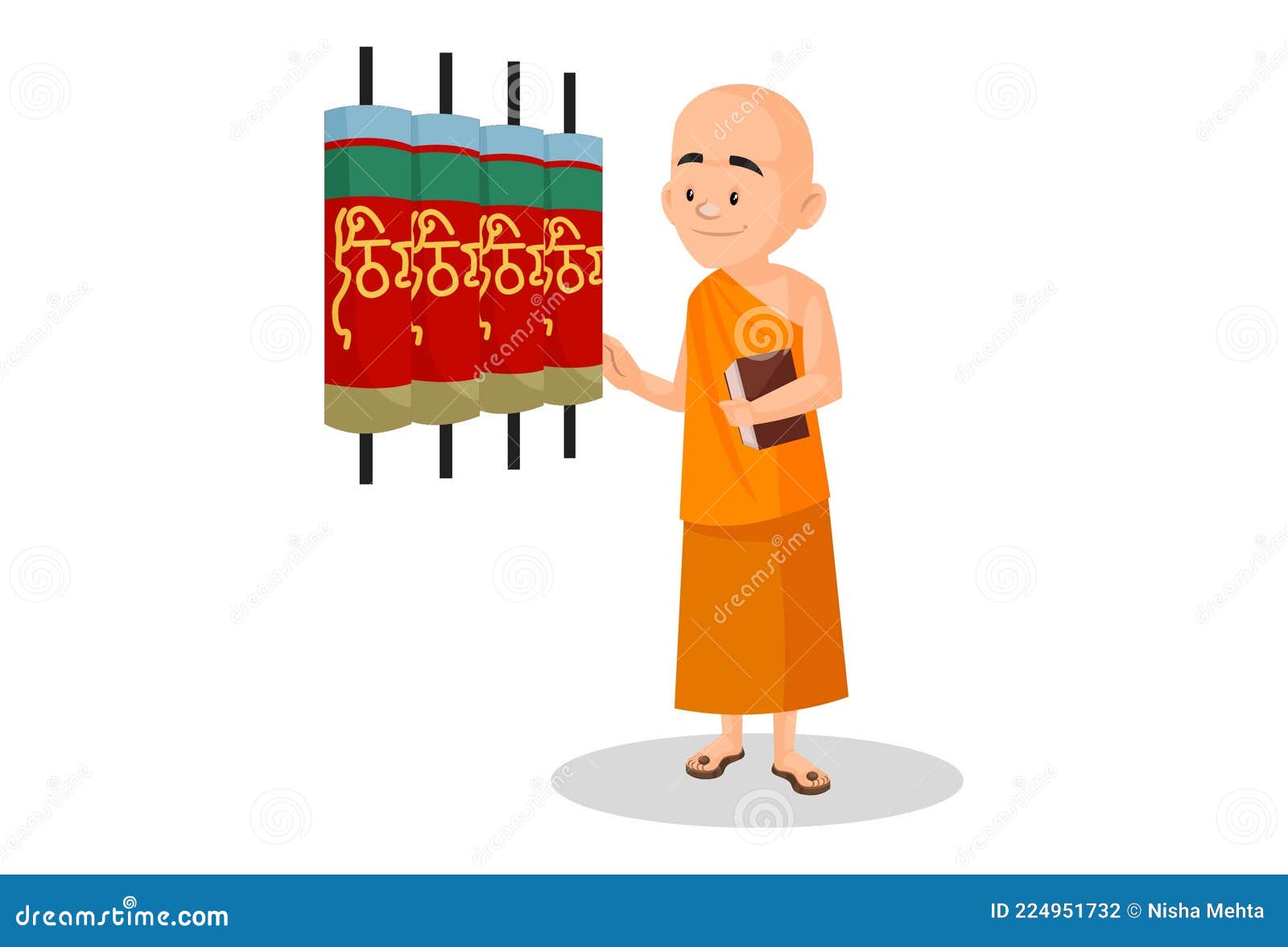 Vector Graphic Illustration of Indian Urban Monk Stock Vector ...