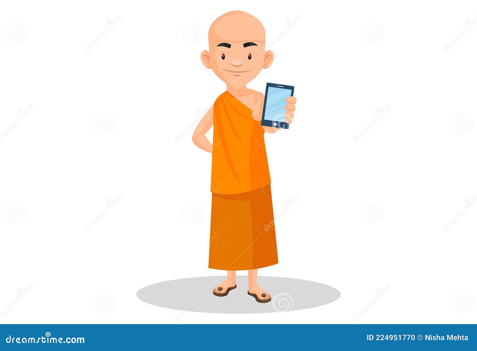 Vector Graphic Illustration of Indian Urban Monk Stock Vector ...