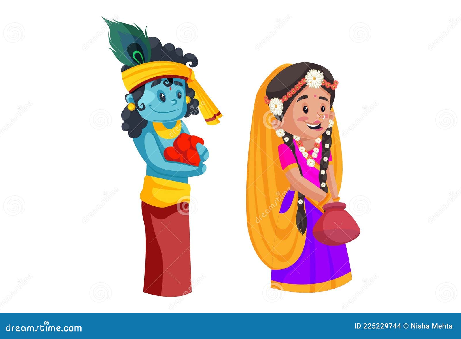 Vector Graphic Illustration of Goddess Radha Stock Vector ...