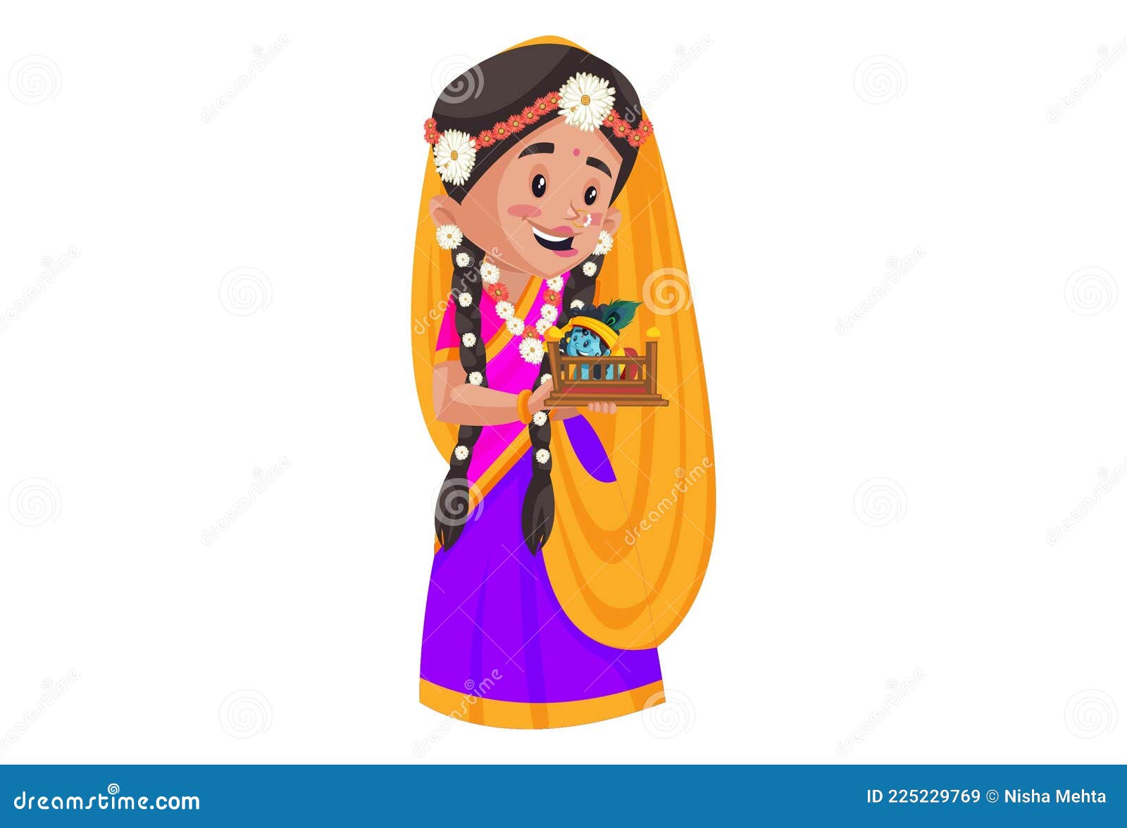 Vector Graphic Illustration of Goddess Radha Stock Vector ...