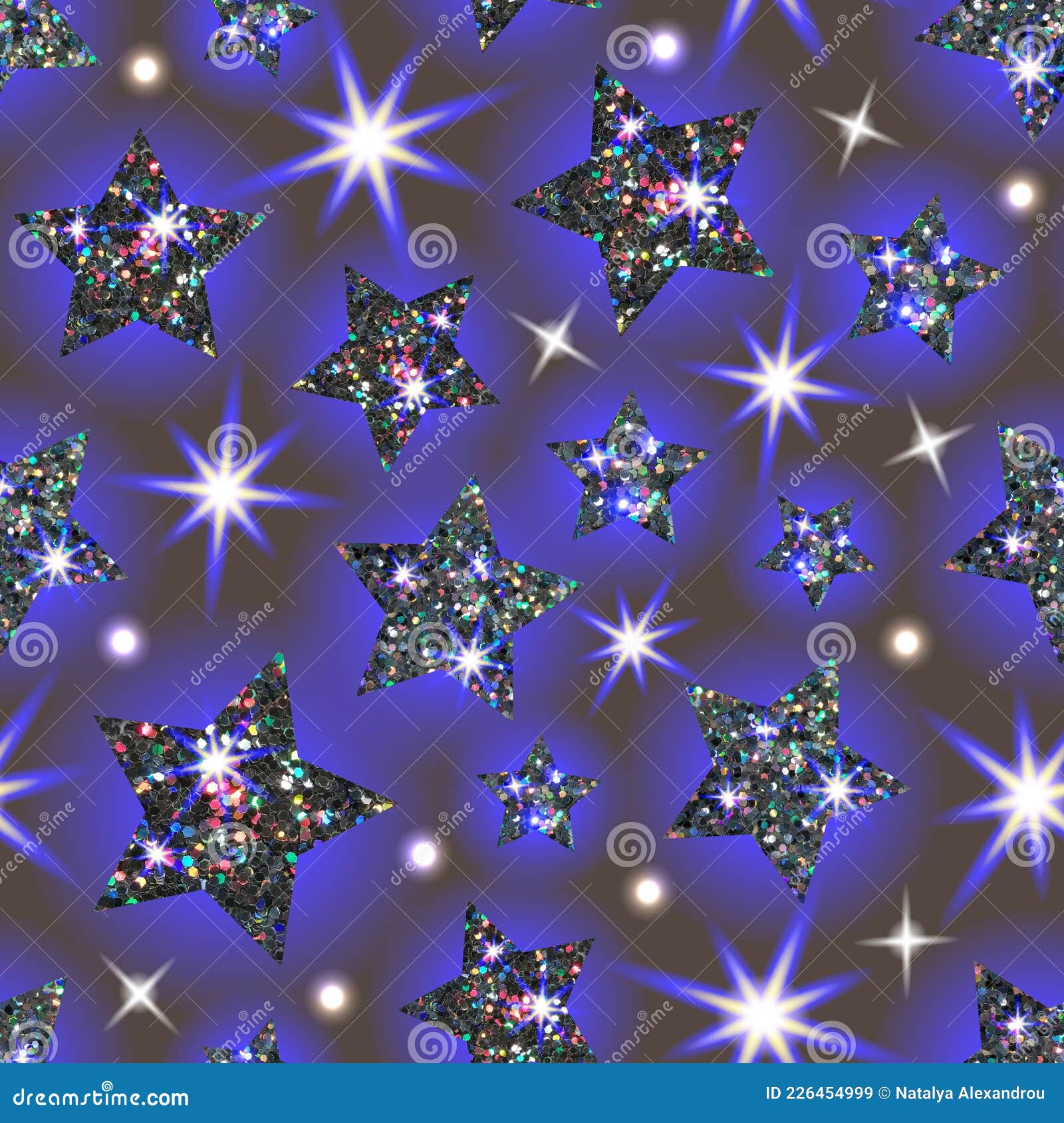 Seamless Pattern. Shining Space. Shining Stars on a Brown Background ...