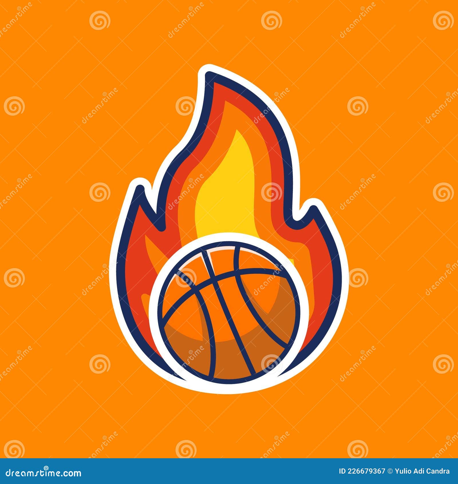 Basketball Covered in Fire Illustration, Basketball Icon, Basketball ...