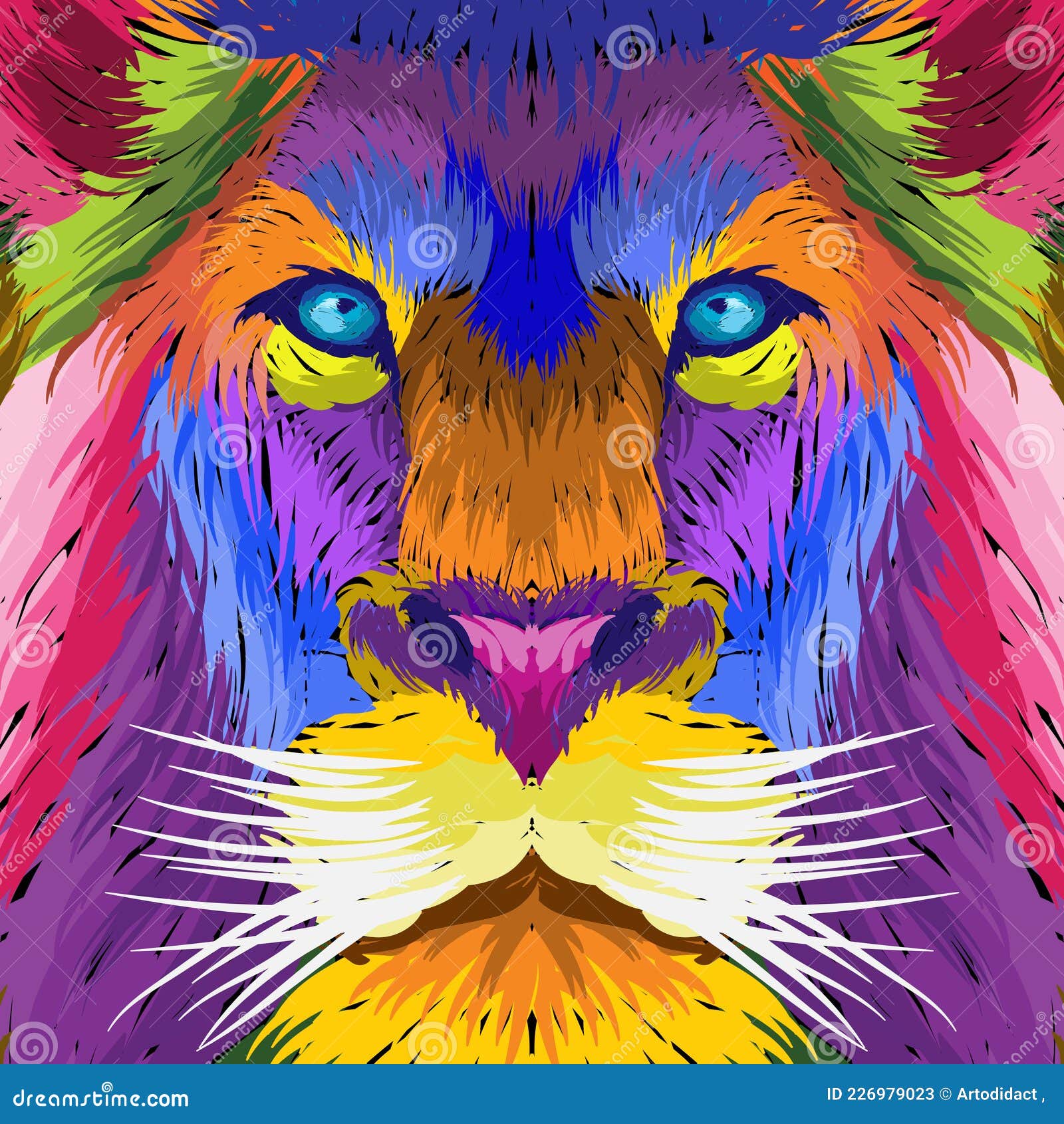 Colorful Face Collage Illustration With Multiple Expressions, Featuring ...