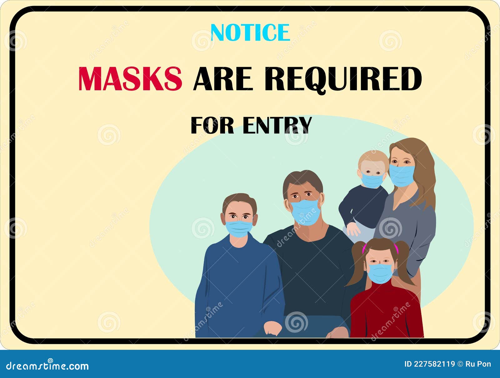 Art & Illustration. Wear Mask Sign and Symbol. Masks are Required for ...