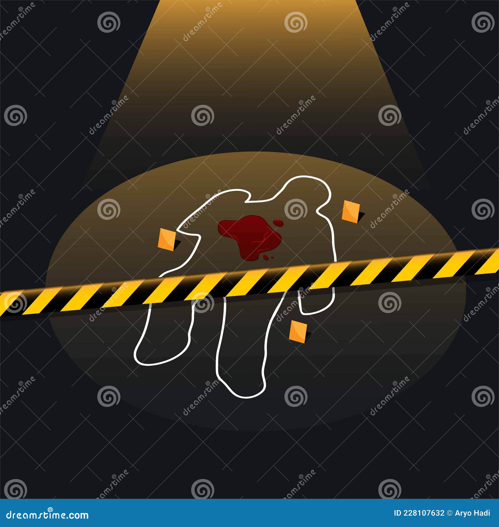 Crime Scene Investigation with Police Line. Detective Case Symbol ...
