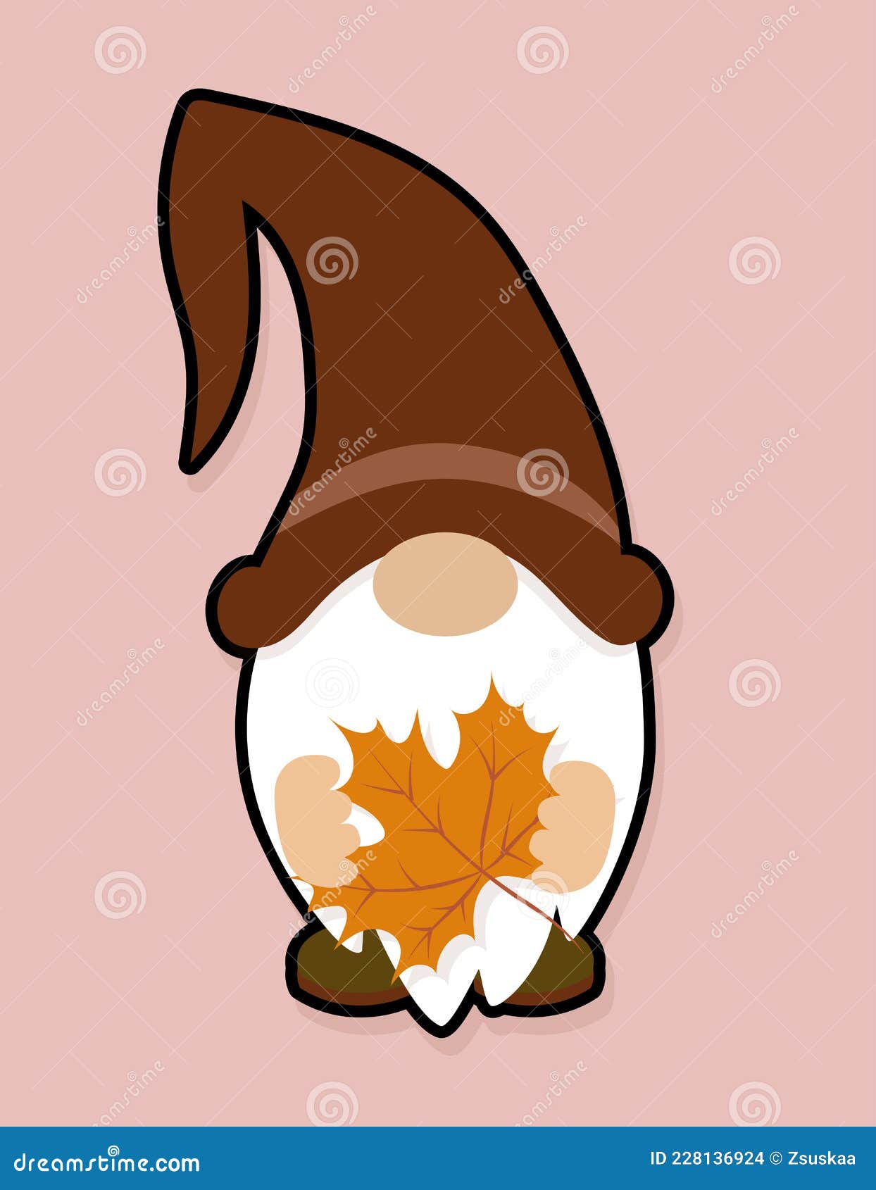 Adorable Gnome with Maple Leaf - Thanksgiving Gnome with Autumn Leaves ...