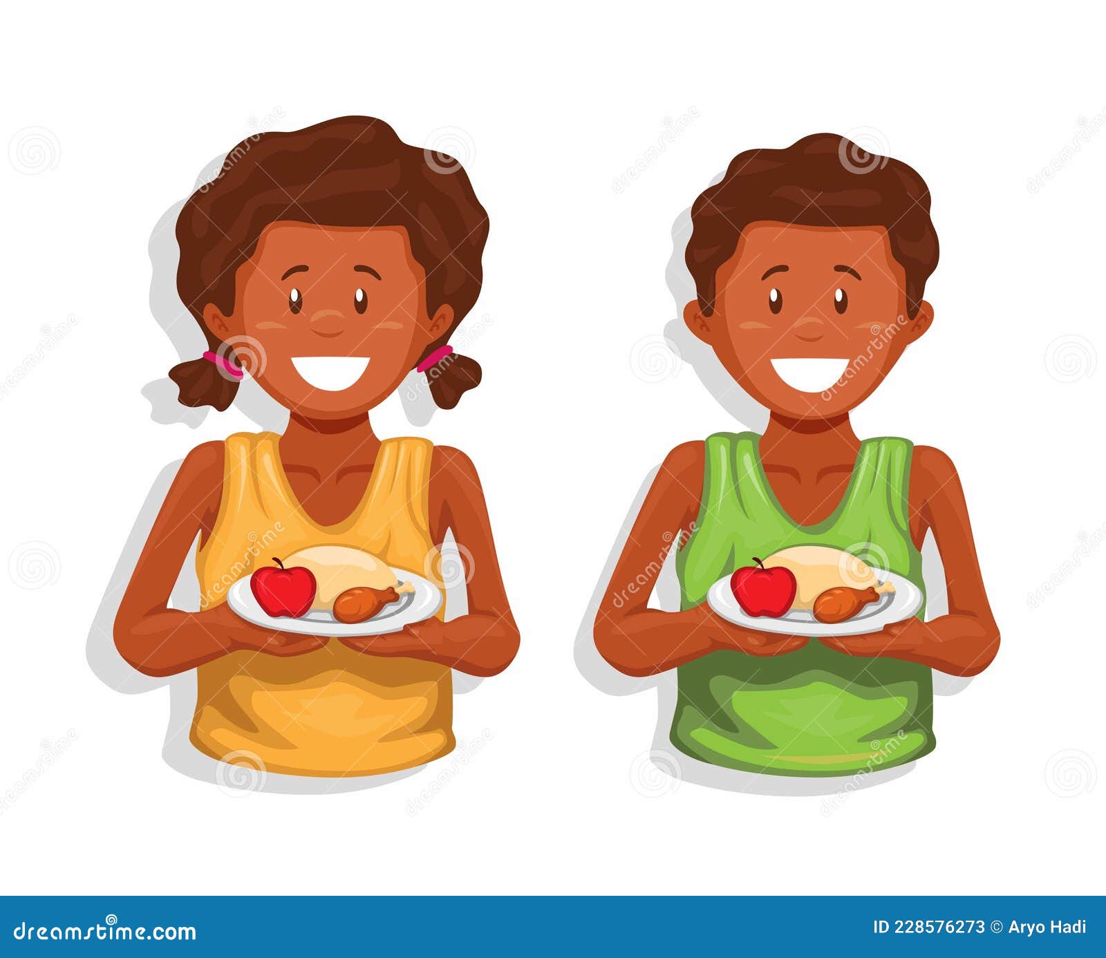 Happy African Children Holding Food, World Hunger Donation Fund Symbol ...