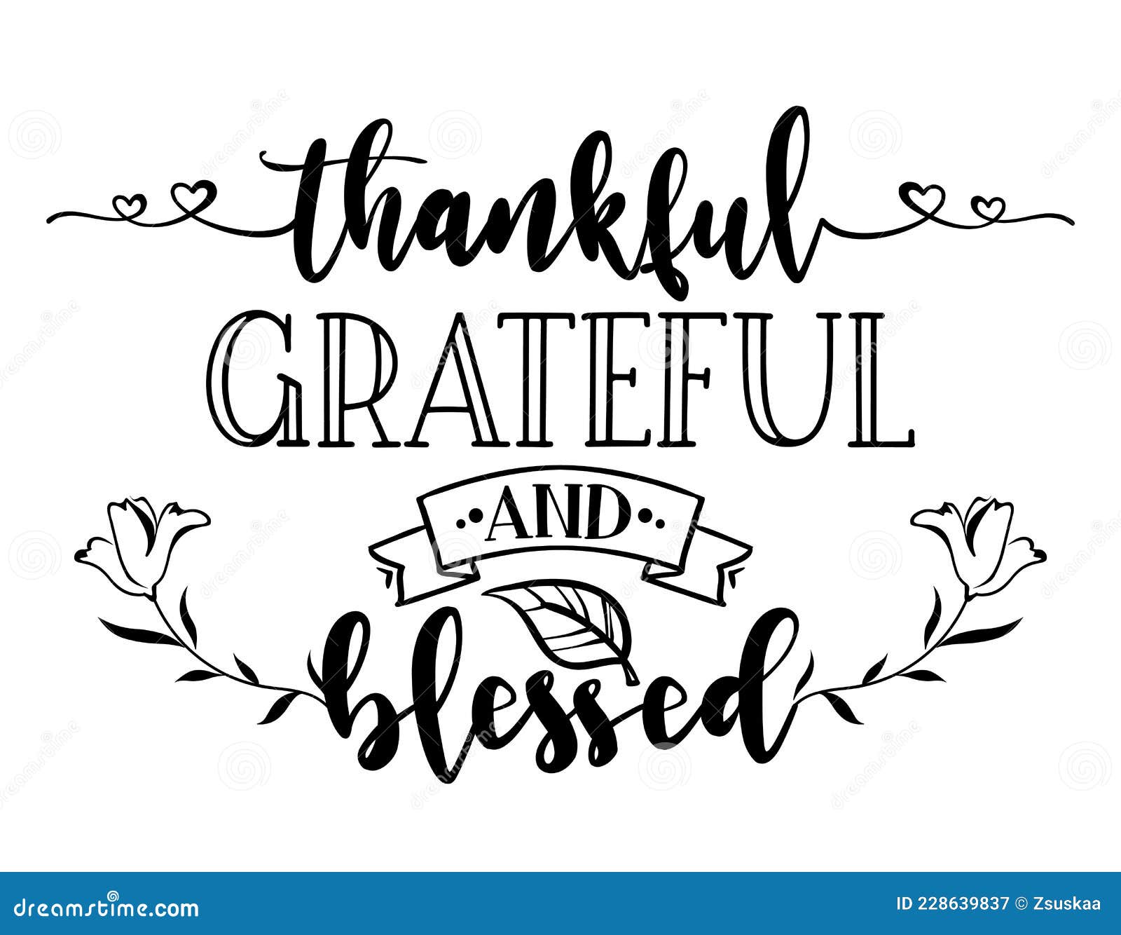 Blessed - Handwritten Modern Lettering Calligraphy Vector Illustration ...