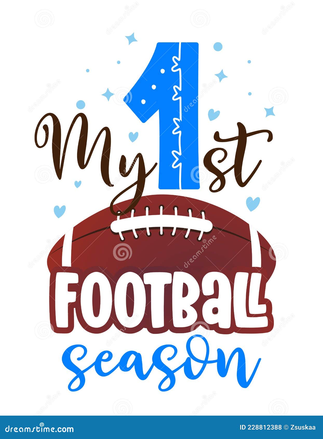 My First Football Season - Baby Boy Football Outfit. Stock Vector ...