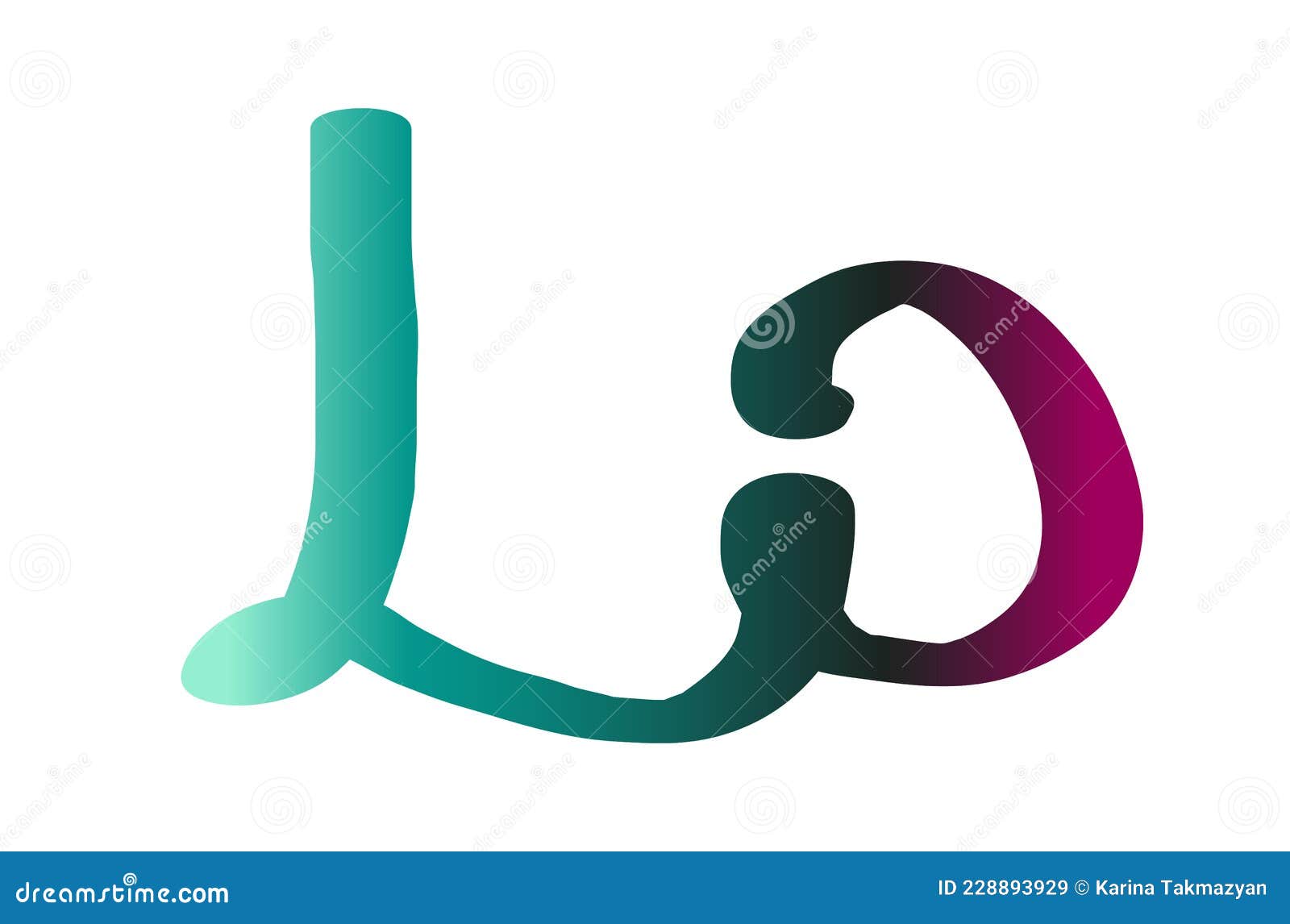 LO Letters Logo Uppercase Gradient Green and Burgundy on White ...