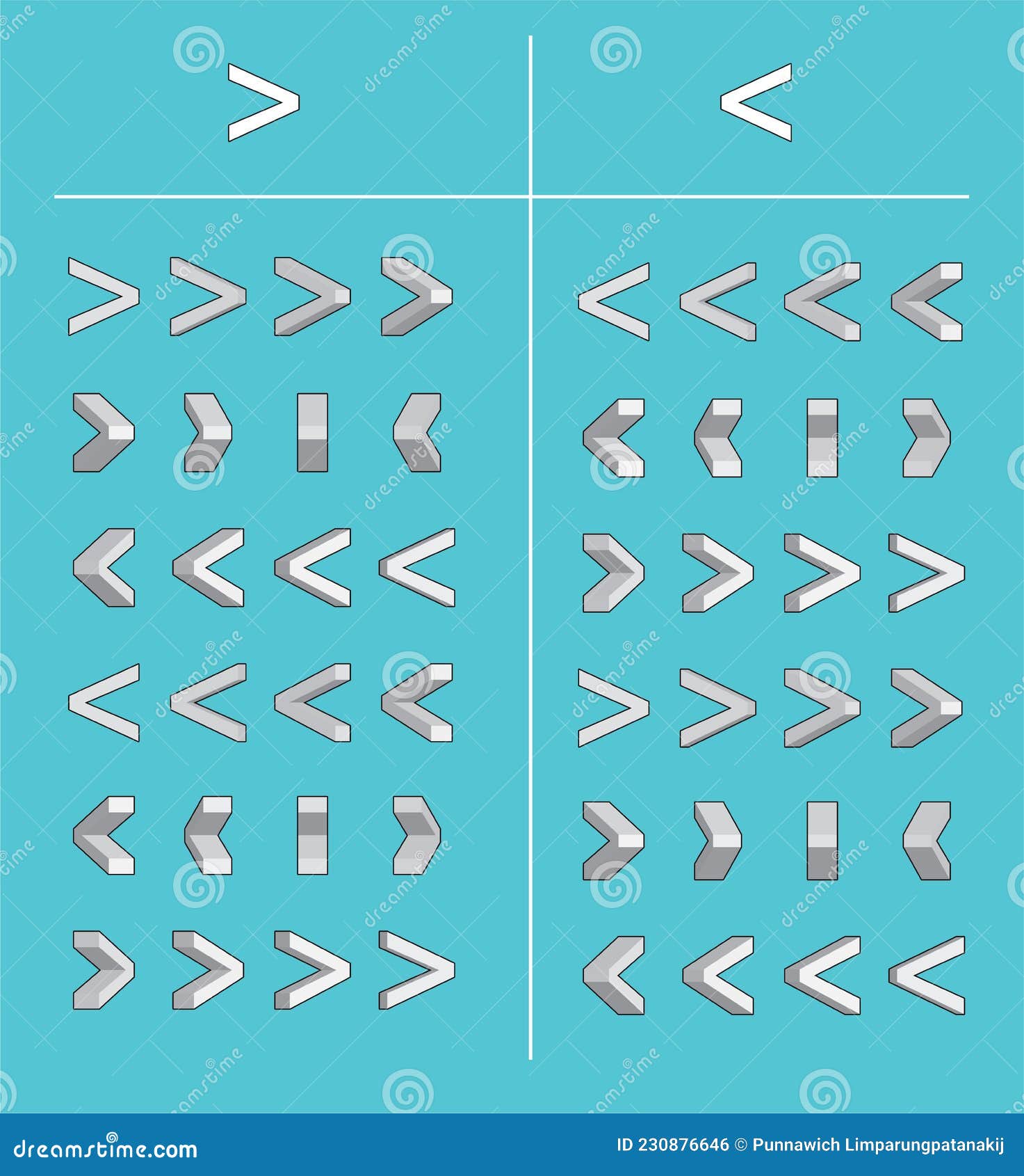 3D Animation Lesser Greater Than Sign Rotate Stock Vector ...