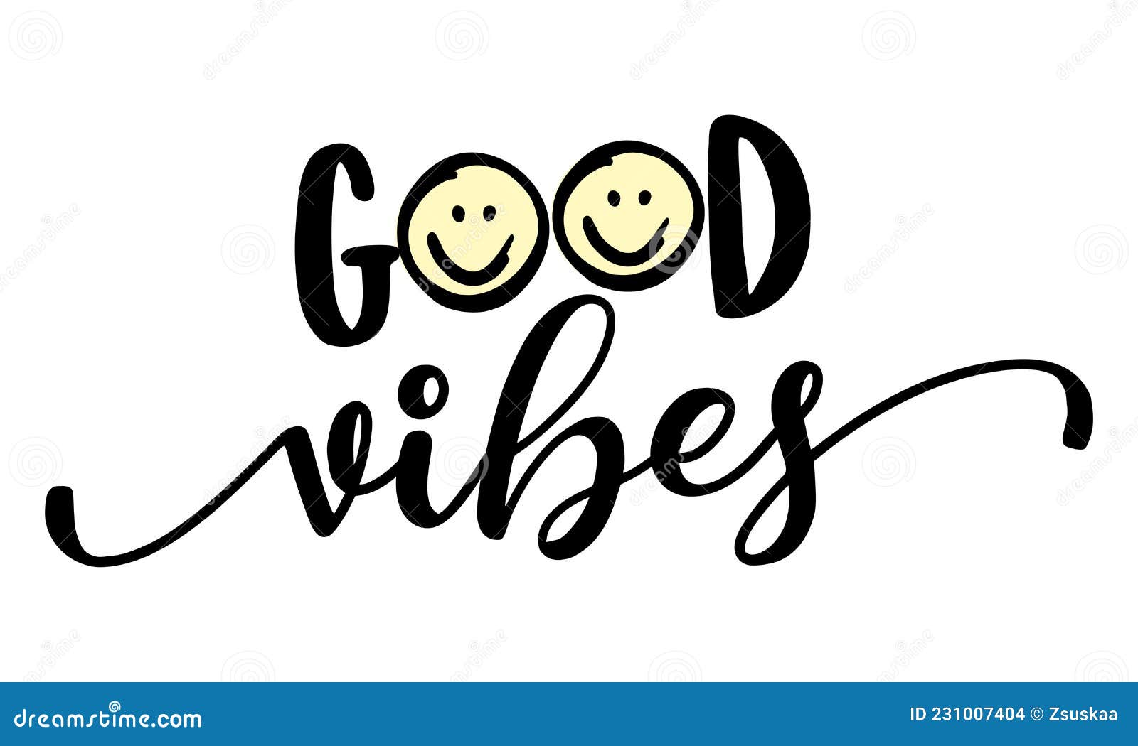 Good Vibes - Cute Inspirational Decoration. Stock Vector - Illustration ...