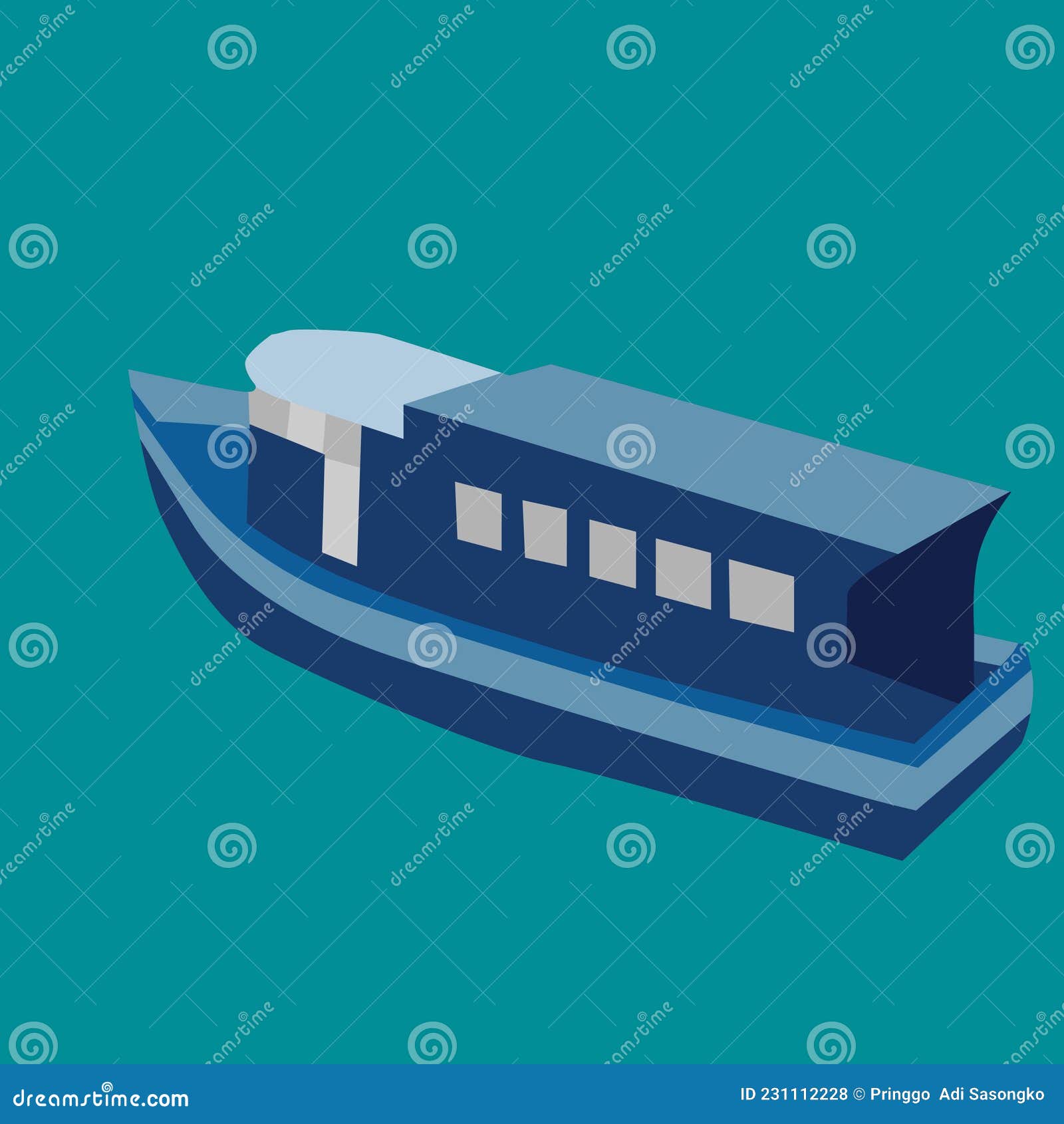 Blue Ocean Ship Simple Vector Design Stock Vector - Illustration of ...