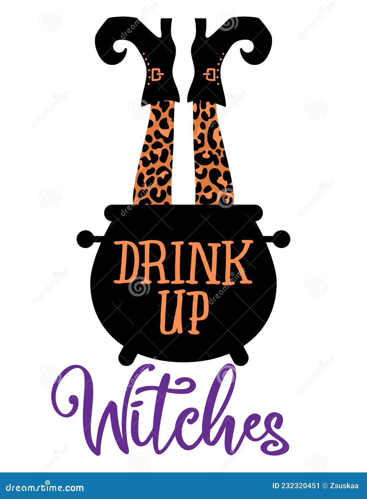 Drink Up Witches! - Witch Leg with Witches Brew. Happy Halloween ...