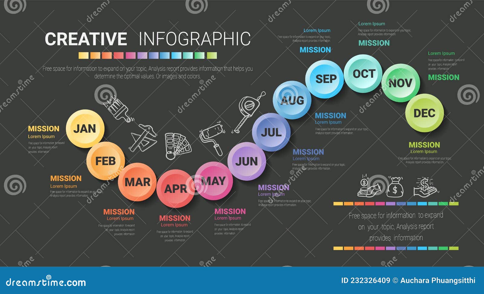 Infographics All Month Planner Design And Presentation Business Vector ...