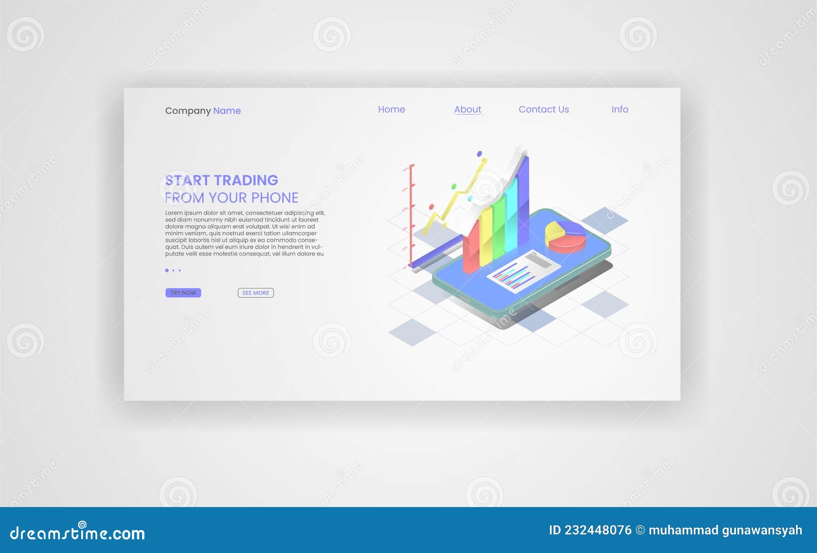 Trader, Financial Investment Web Banner or Landing Page. Buy, Sell or ...