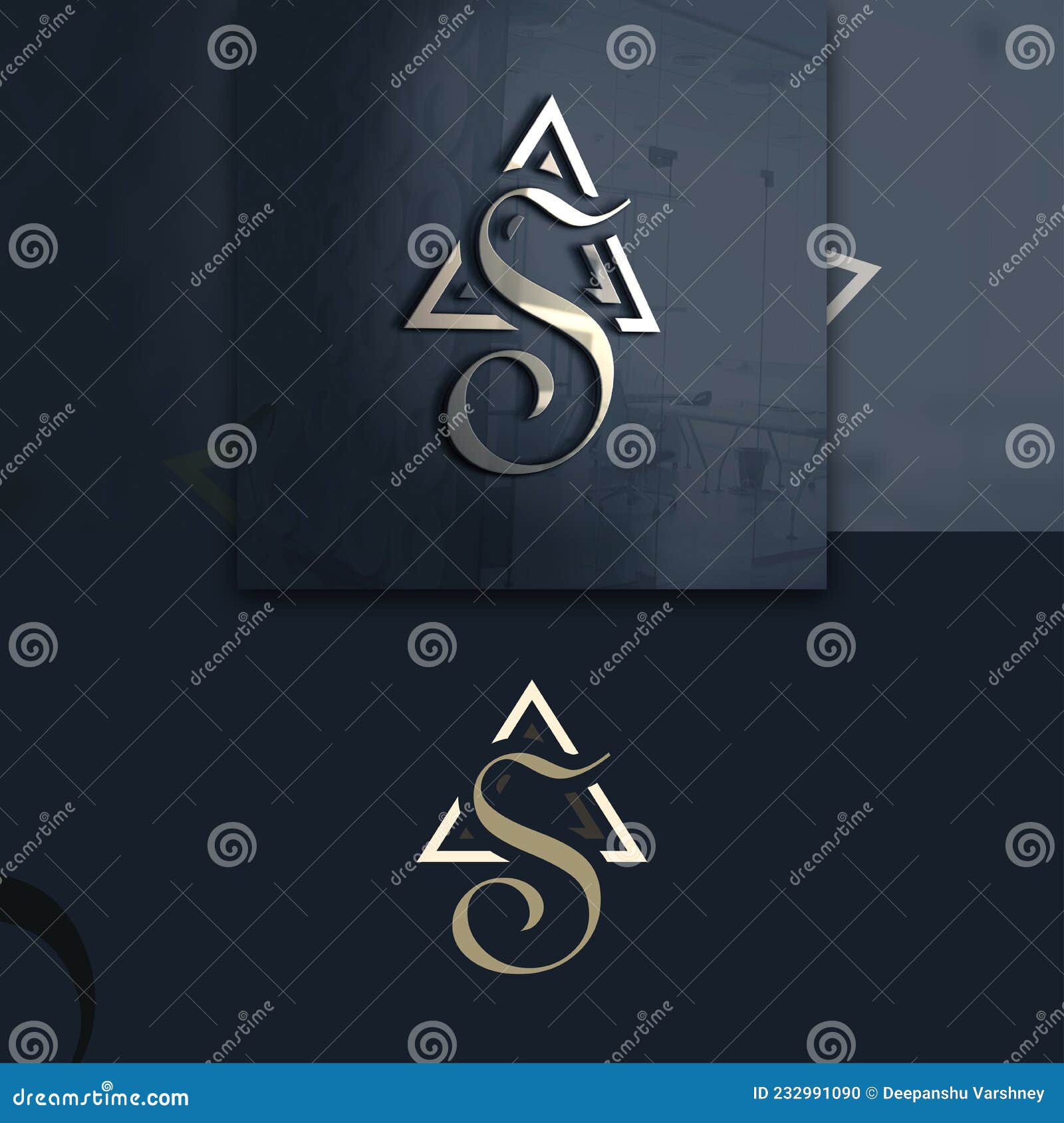 Triangle S Logo stock vector. Illustration of lettermark - 232991090