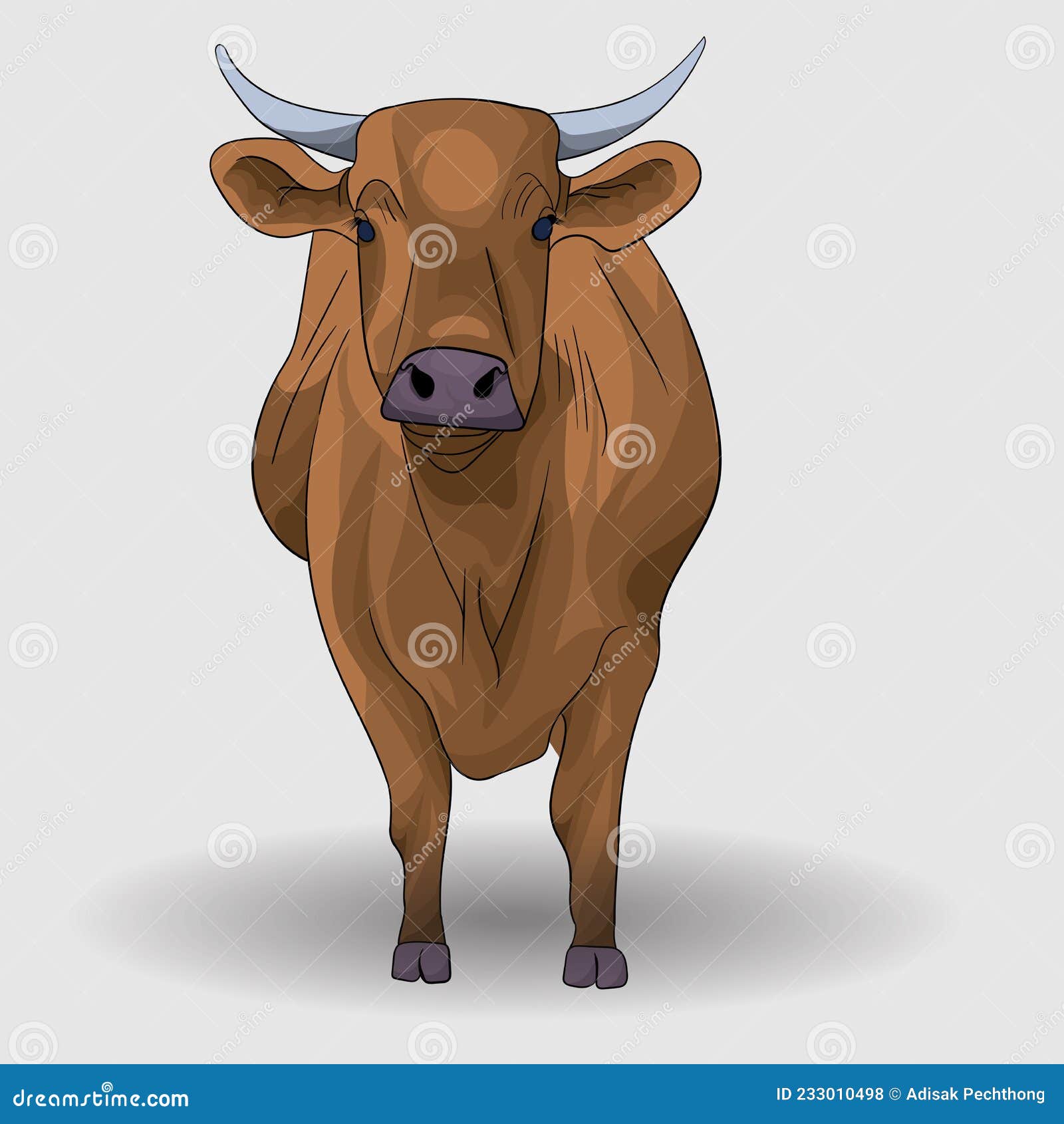 Brown Cow Illustration and Vector Stock Vector - Illustration of cattle ...