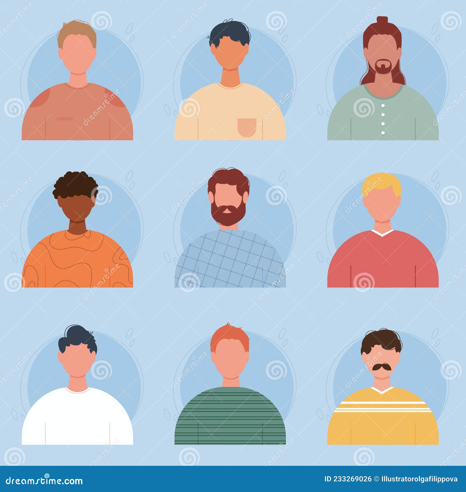 Male Portraits Vector Illustration | CartoonDealer.com #43958704