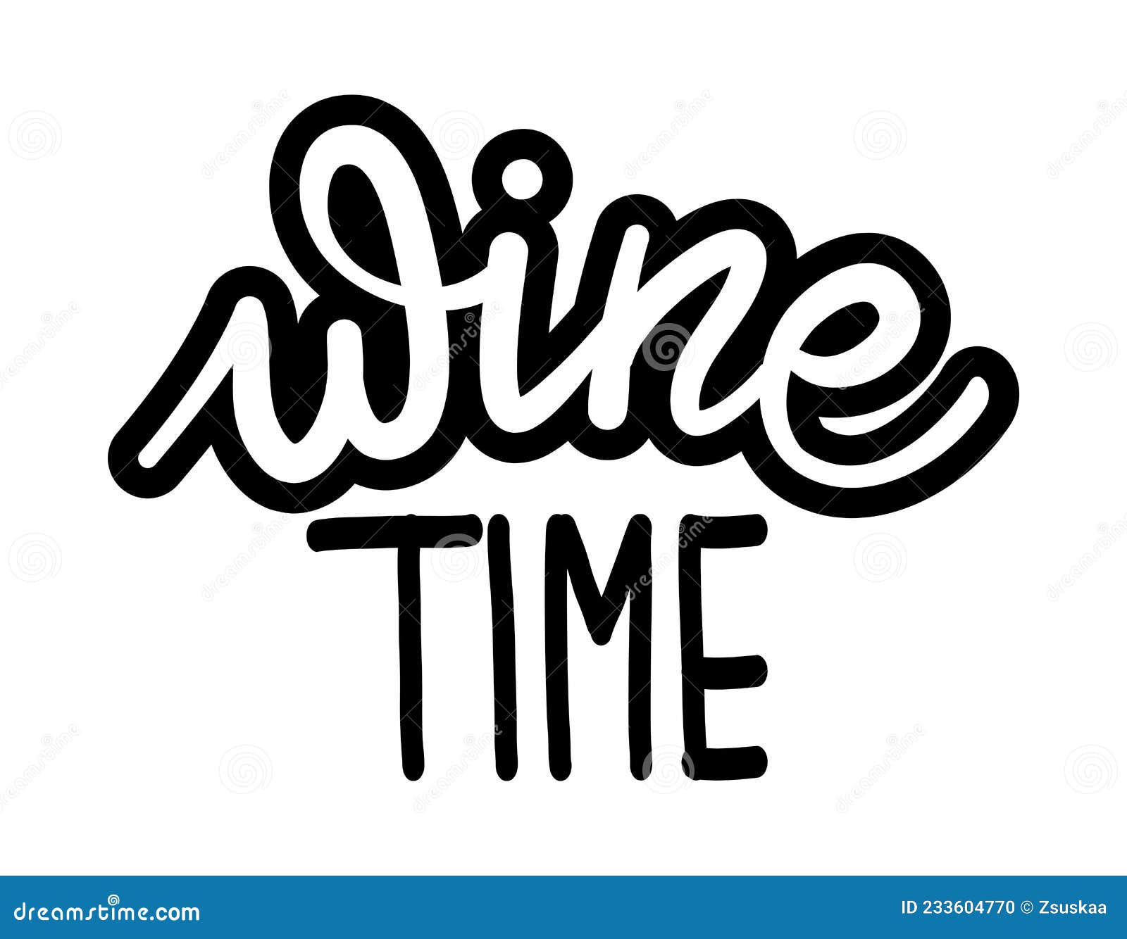 Wine Time - Funny Quote for Bar or Restaurant Wall Art. Stock Vector ...