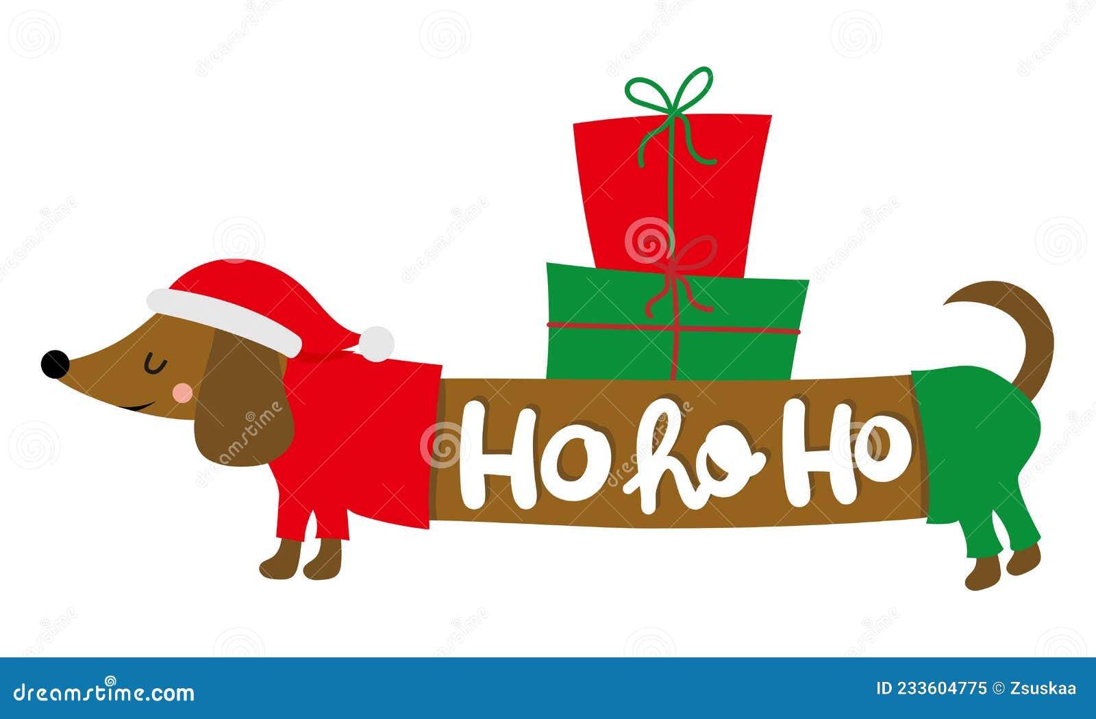 Ho Ho Ho Santa Claus Laughing - Doodle Dog for Christmas. Stock Vector ...