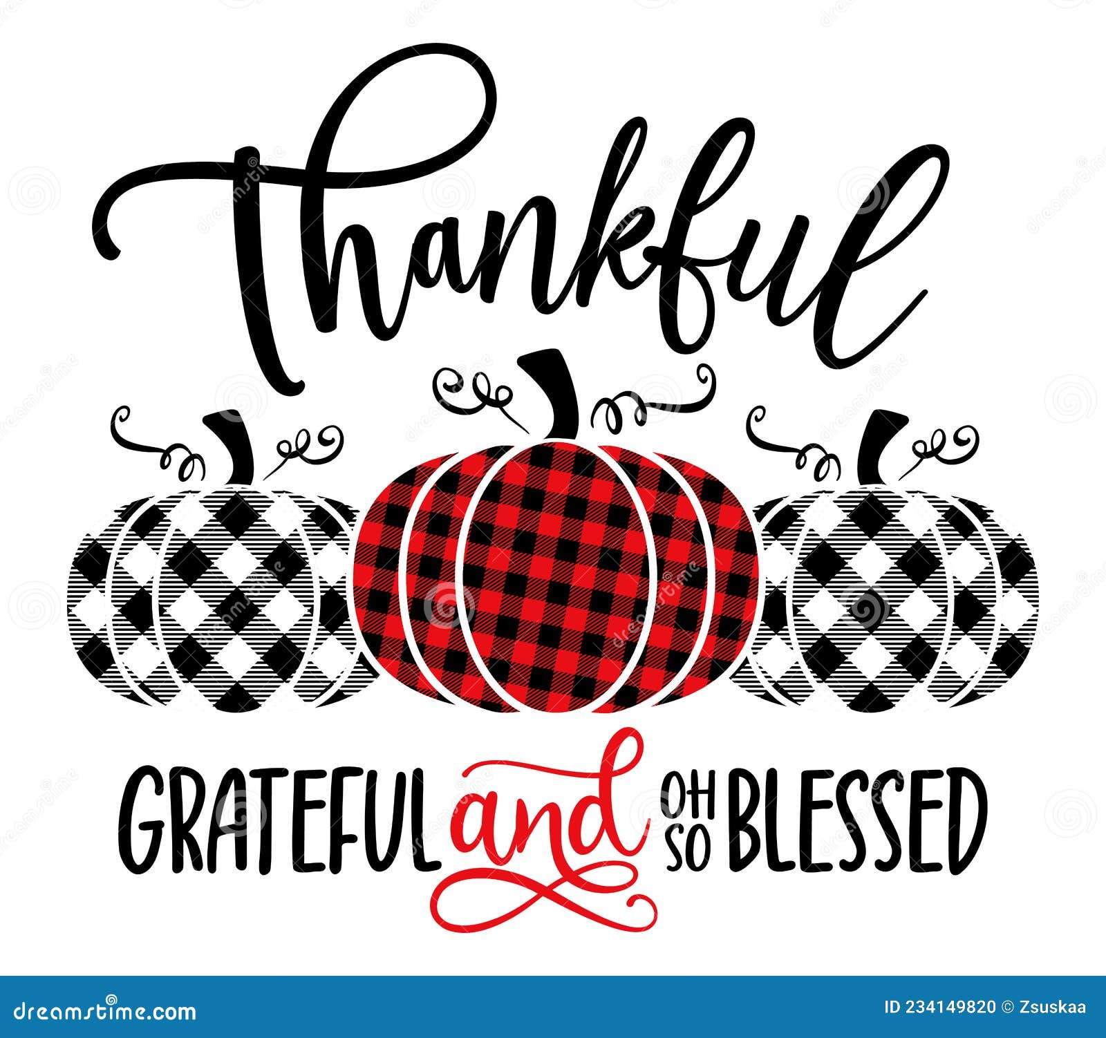 Thankful, Grateful and Oh so Blessed Stock Vector - Illustration of ...
