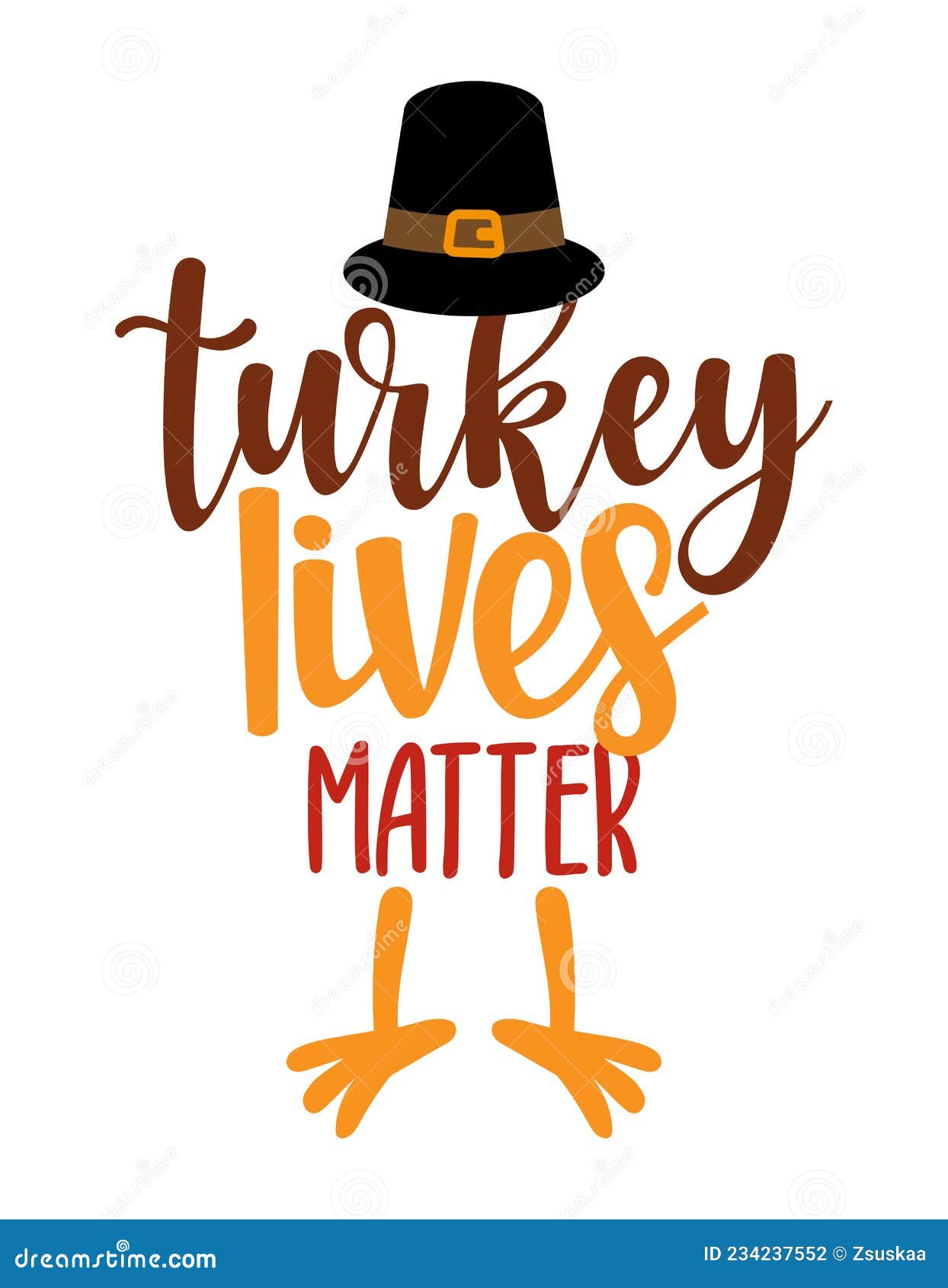 Turkey Lives Matter - Thanksgiving Day Calligraphic Poster. Autumn ...