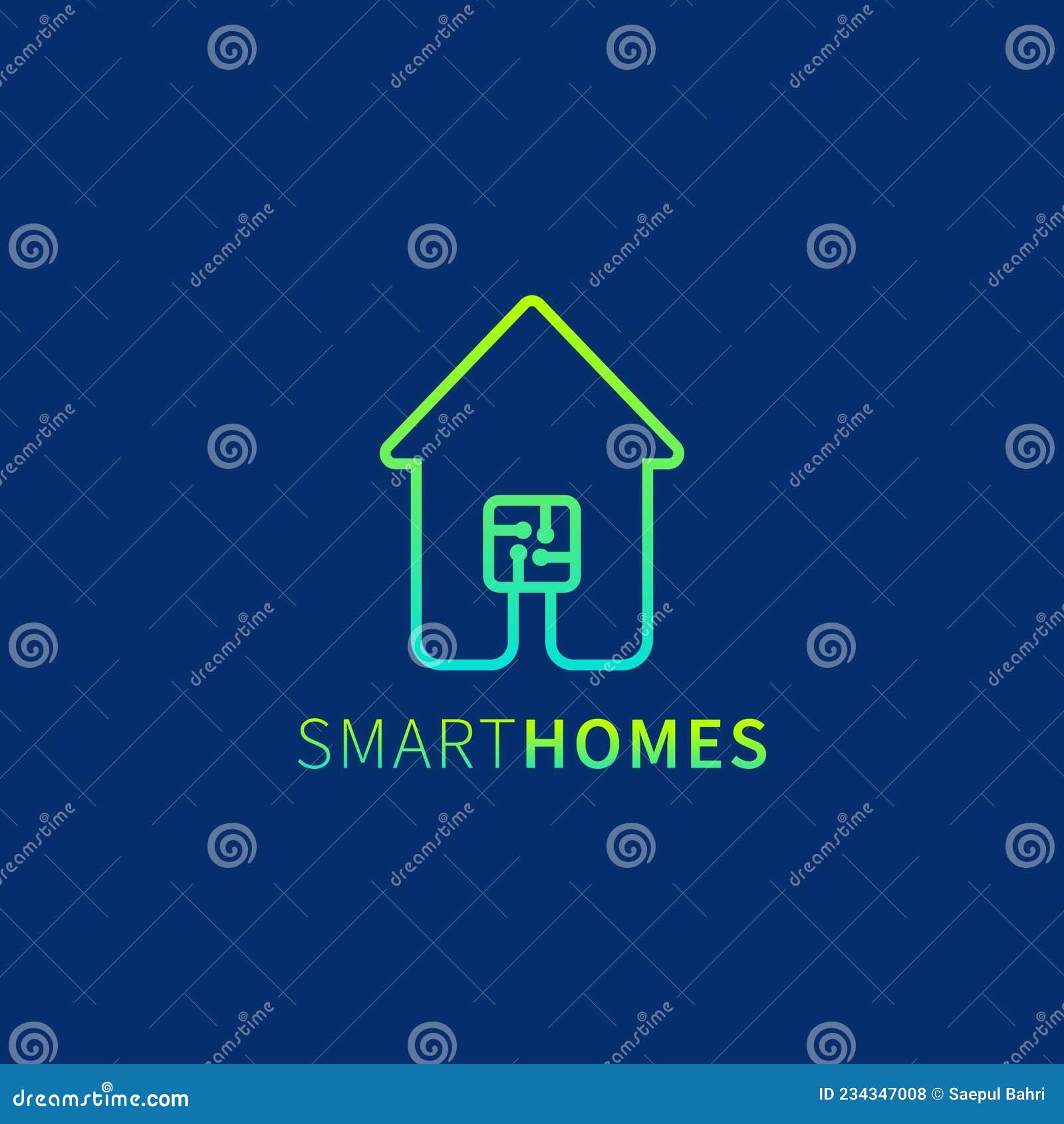 Smart Home Logo Design. Smart House Flat Design Stock Vector ...