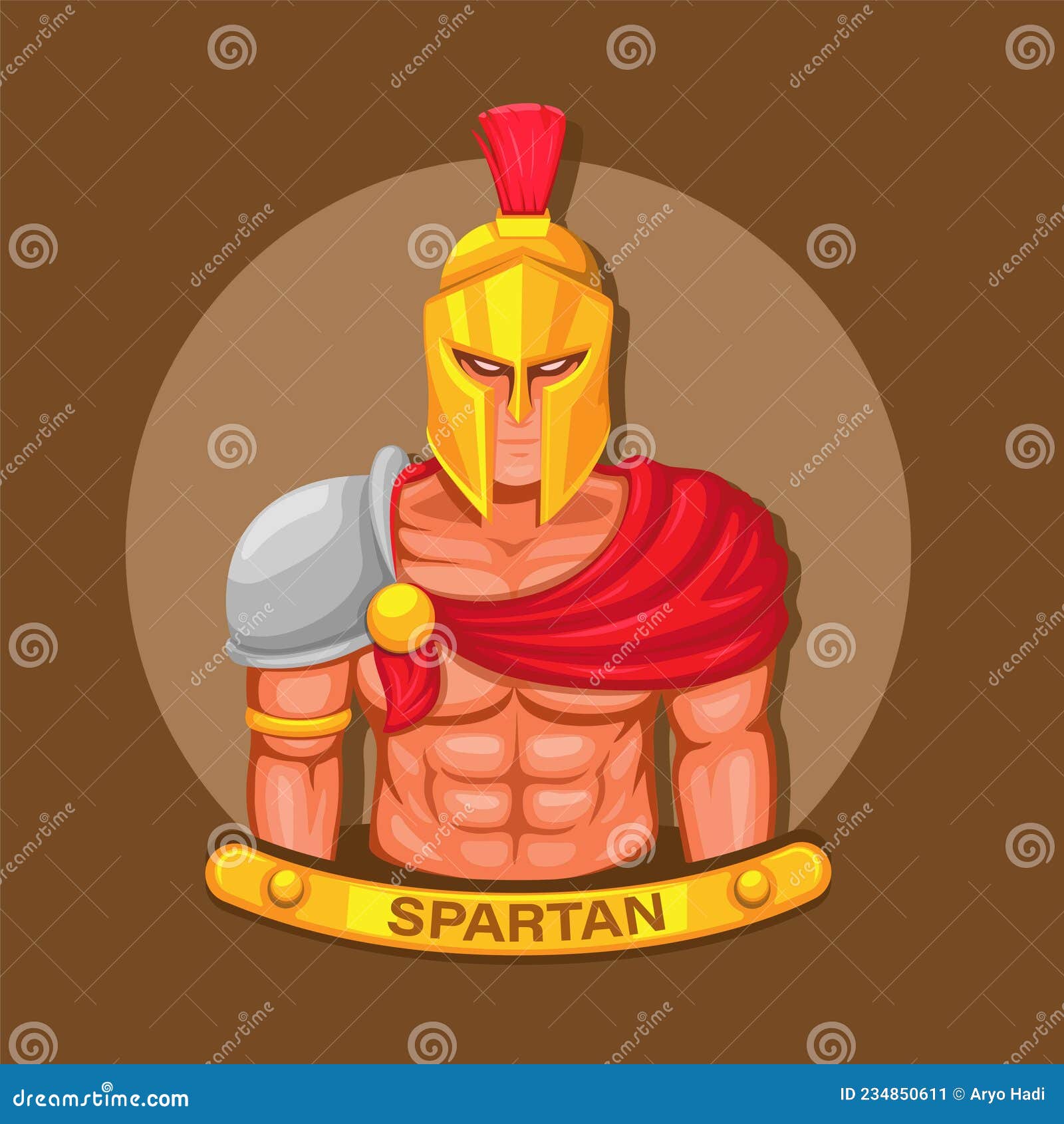 Spartan Figure Mascot Greek Legendary Soldier Heroes Cartoon ...