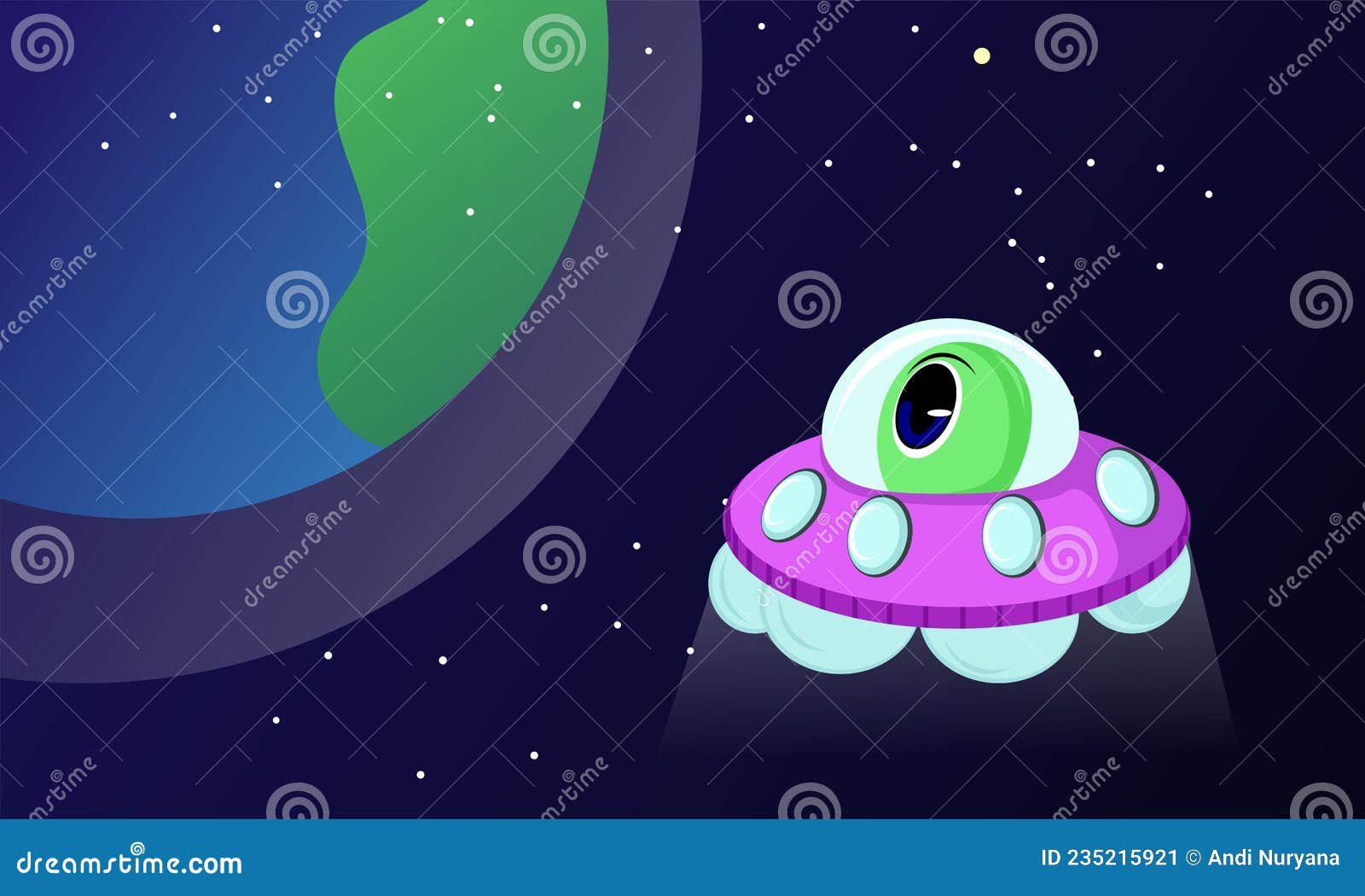 Illustration Graphic of Alien and His UFO Stock Vector - Illustration ...