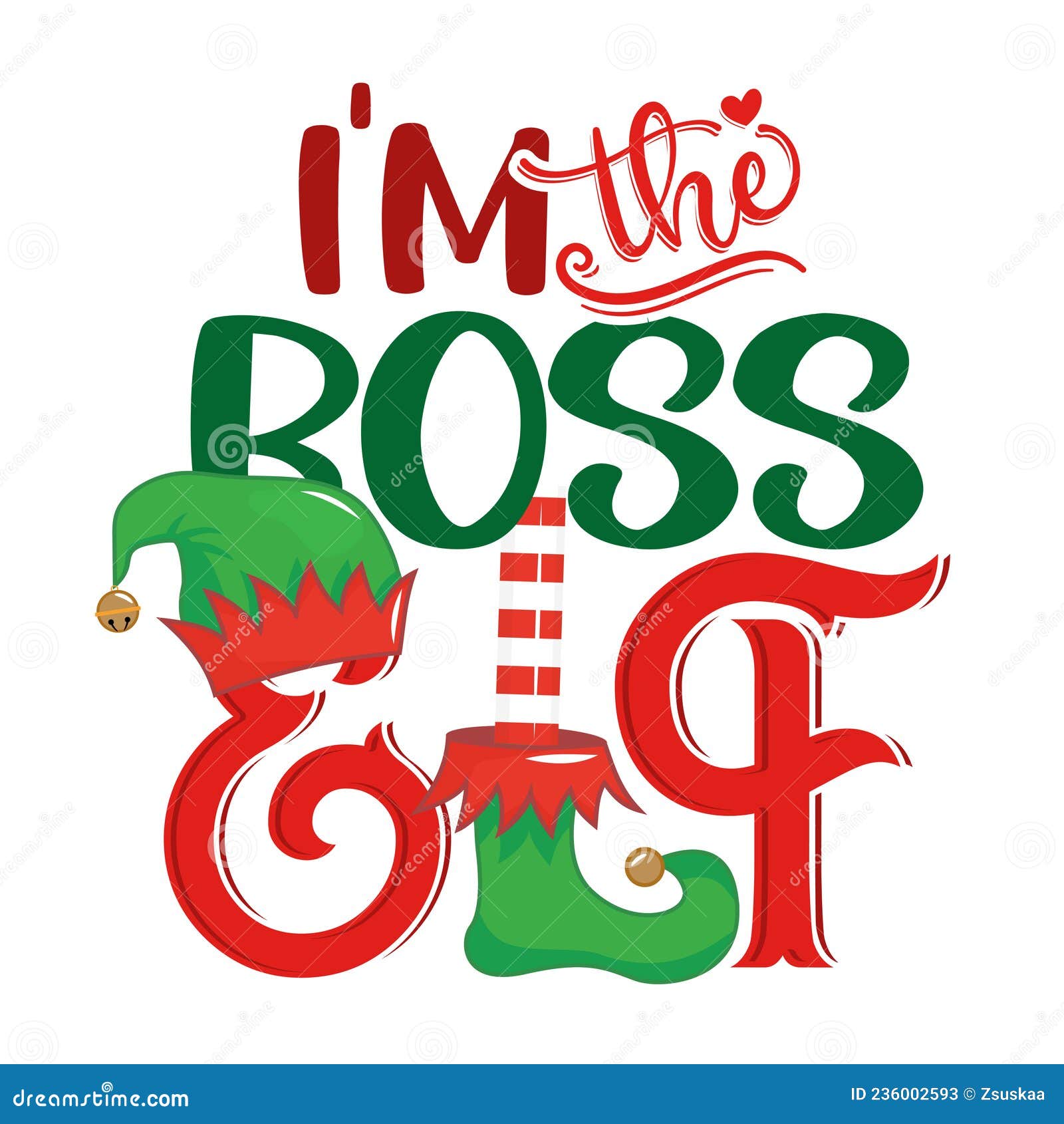 I am the Boss Elf - Phrase for Christmas Clothes or Ugly Sweaters Stock ...