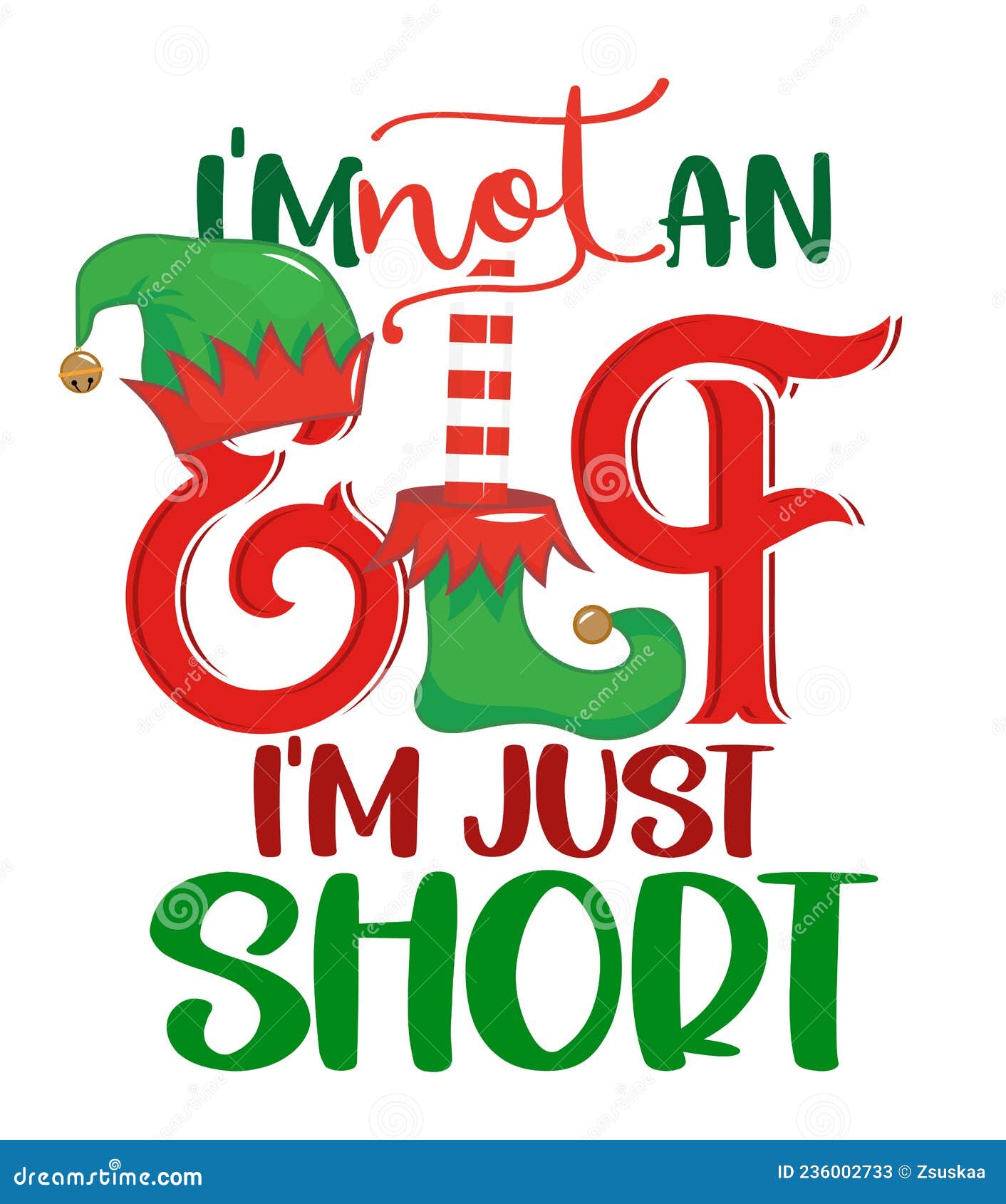 I am Not an Elf, I am Just Short - Phrase for Christmas Clothes or Ugly ...