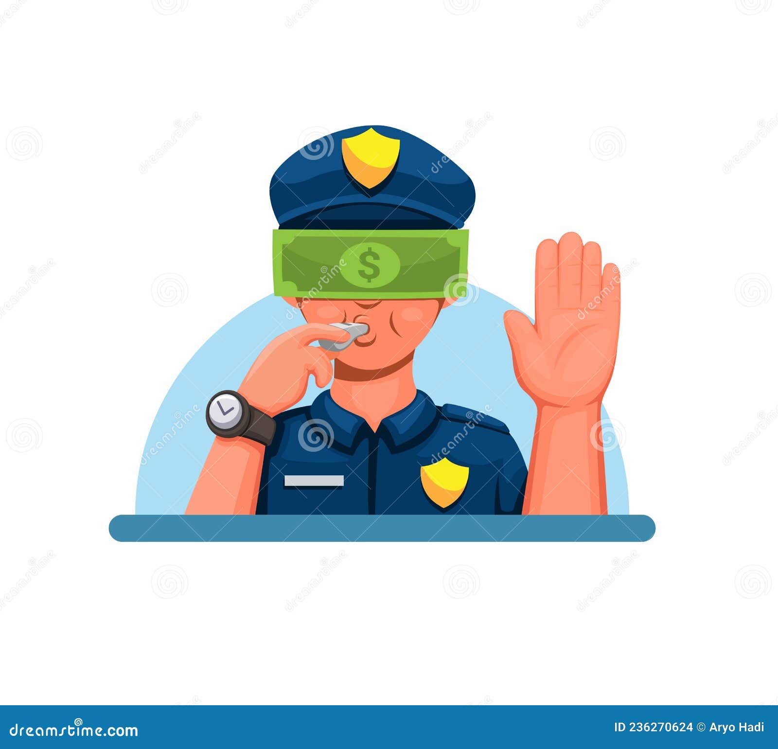 Bad Police with Money on Face, Corruption, Bribery and Illegal Activity ...