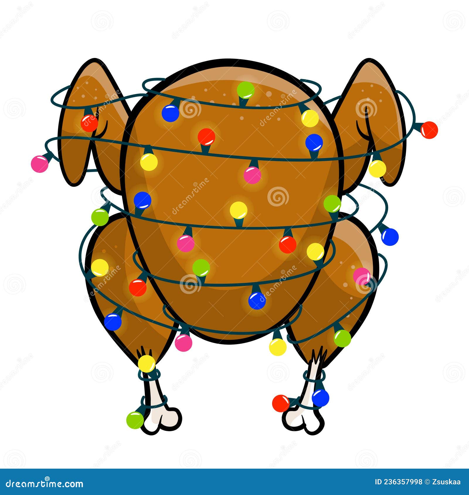Merry Christmas - with Roasted Turkey Tangled in Christmas Lights ...