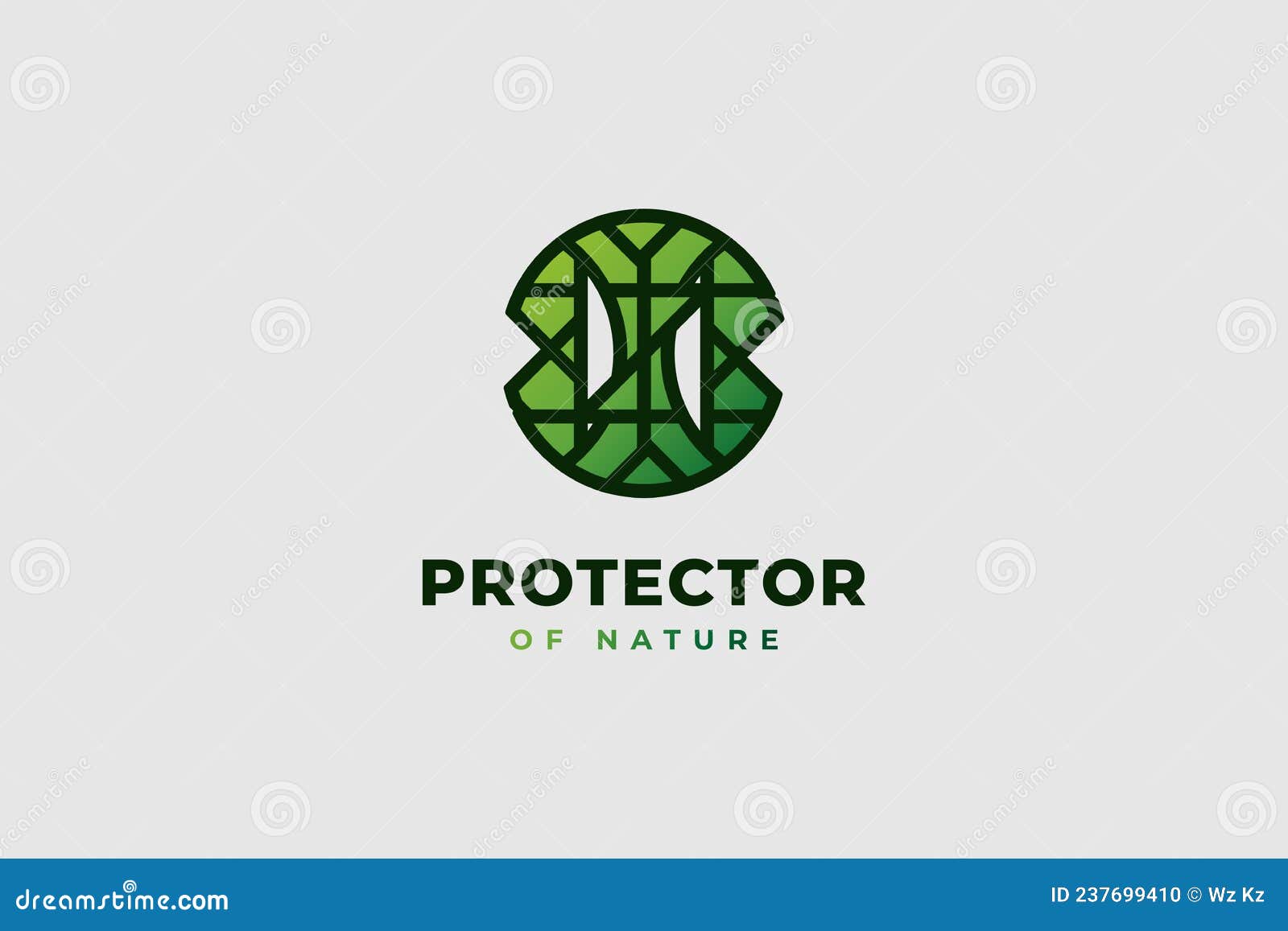 Nature Protector Logo with Abstract Concept in Cartoon Style Stock ...