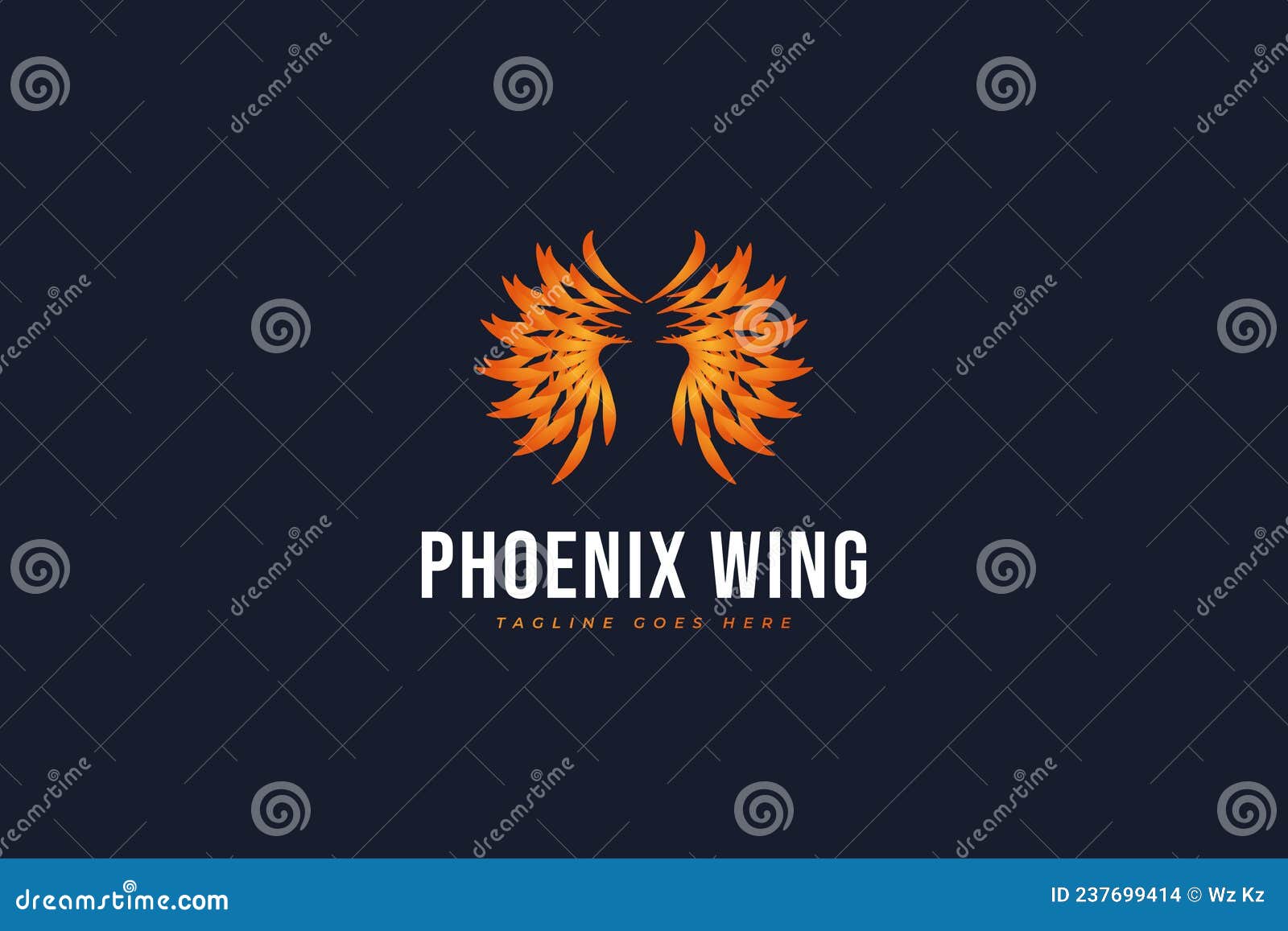 Phoenix Wing Logo with Abstract Concept in Orange Gradient Stock Vector ...