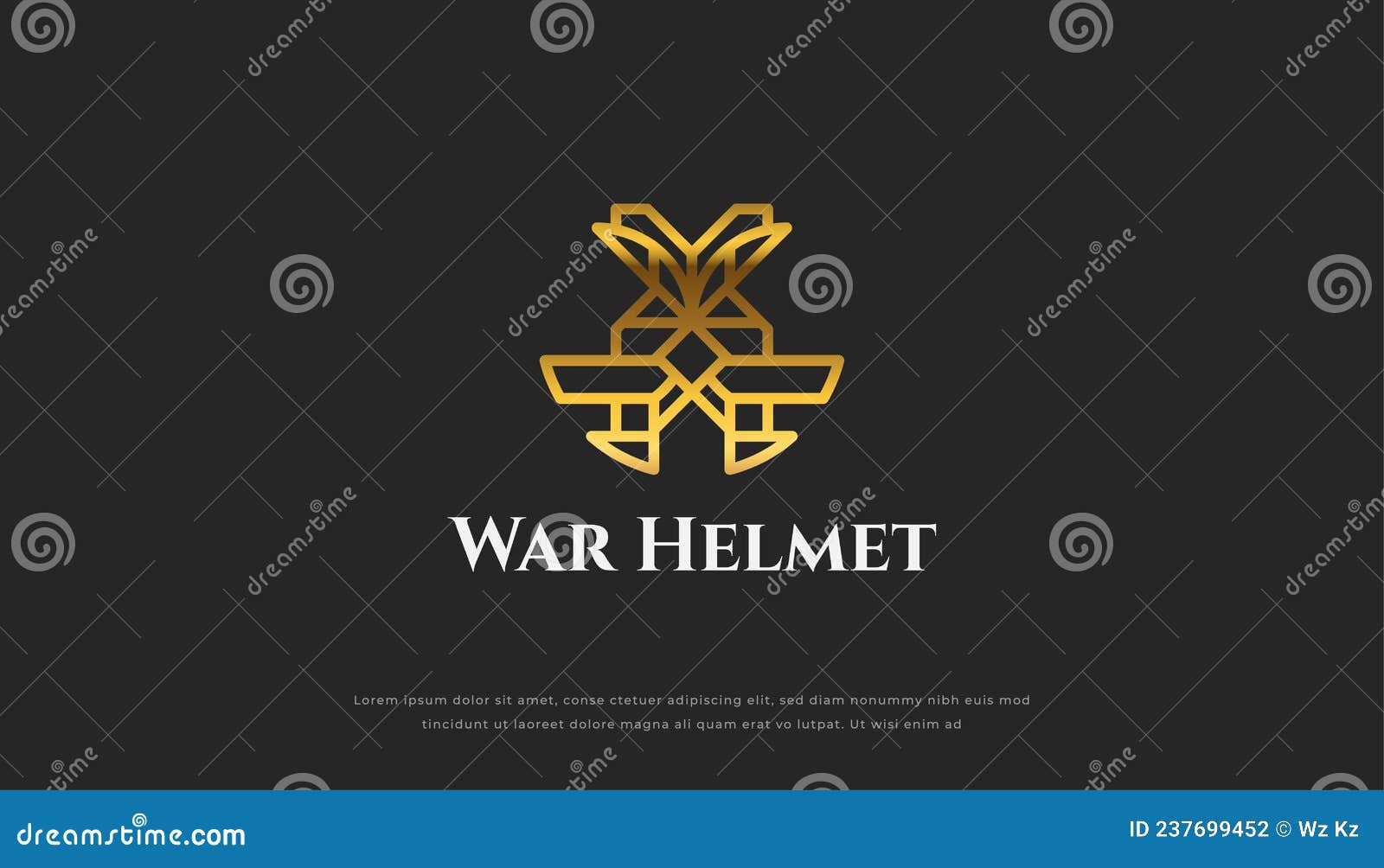 Gold War Helmet Logo with Linear Abstract Concept for Your Business ...