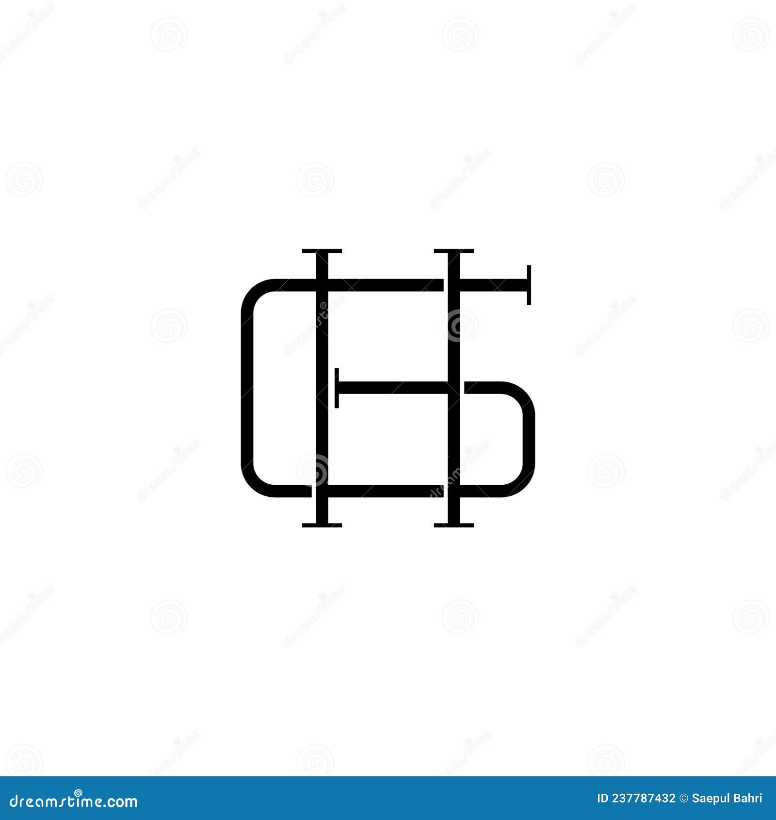 G H Monogram Letters Logo Design Template Stock Vector - Illustration ...