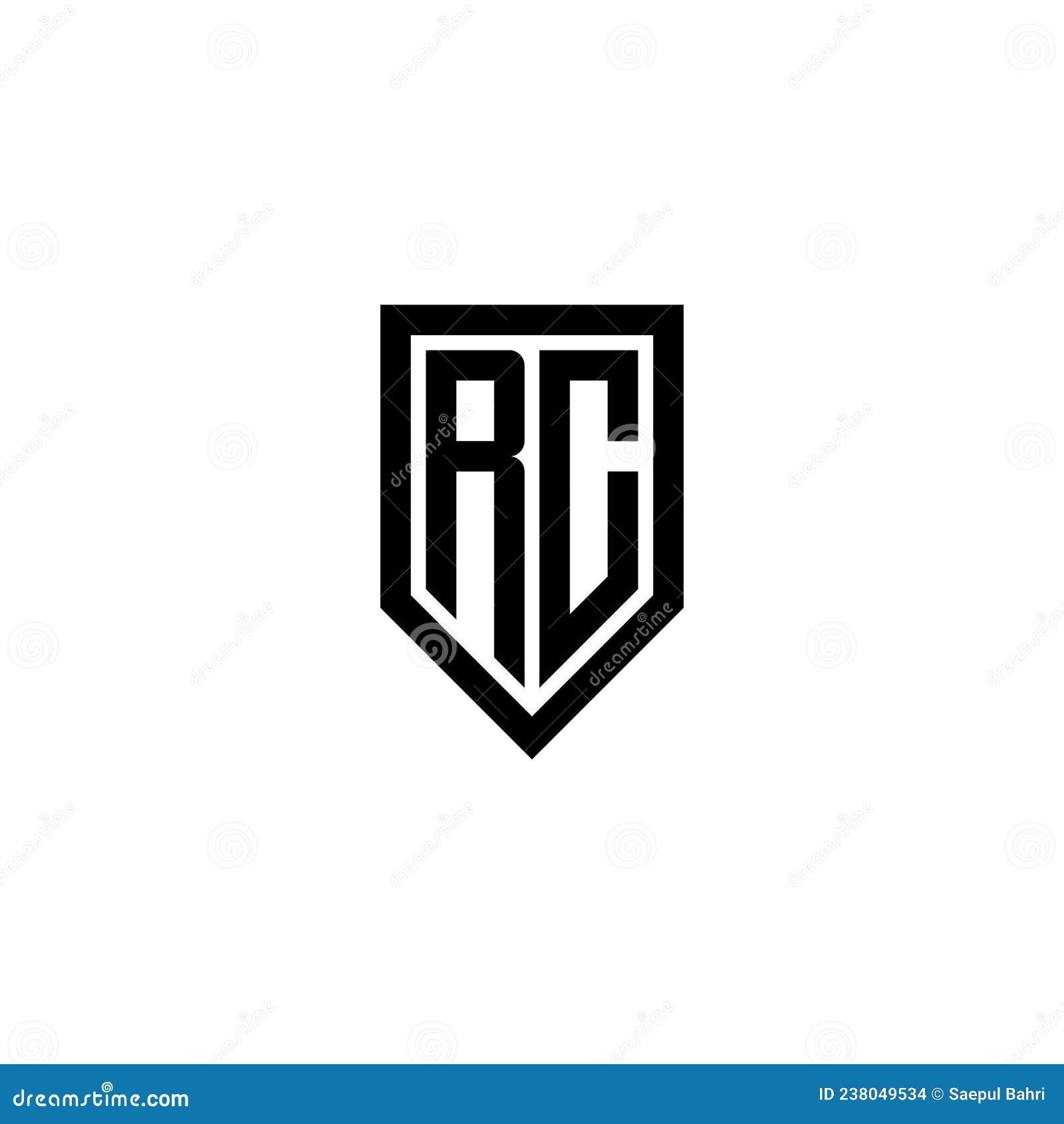 R C Shield Monogram Letter Logo Stock Vector - Illustration of line ...
