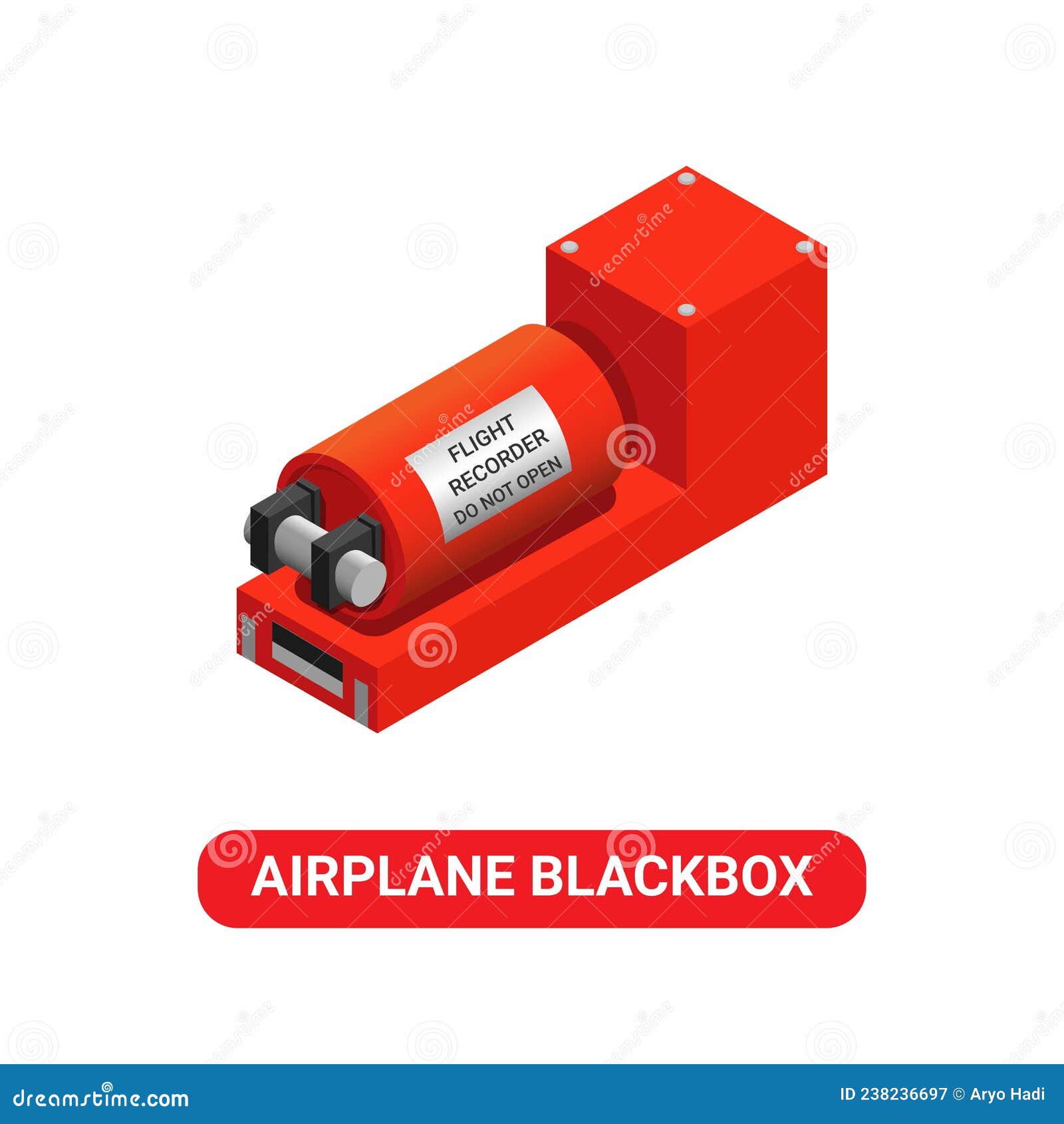 Airplane Black Box Illustration in Isometric Vector Stock Vector ...