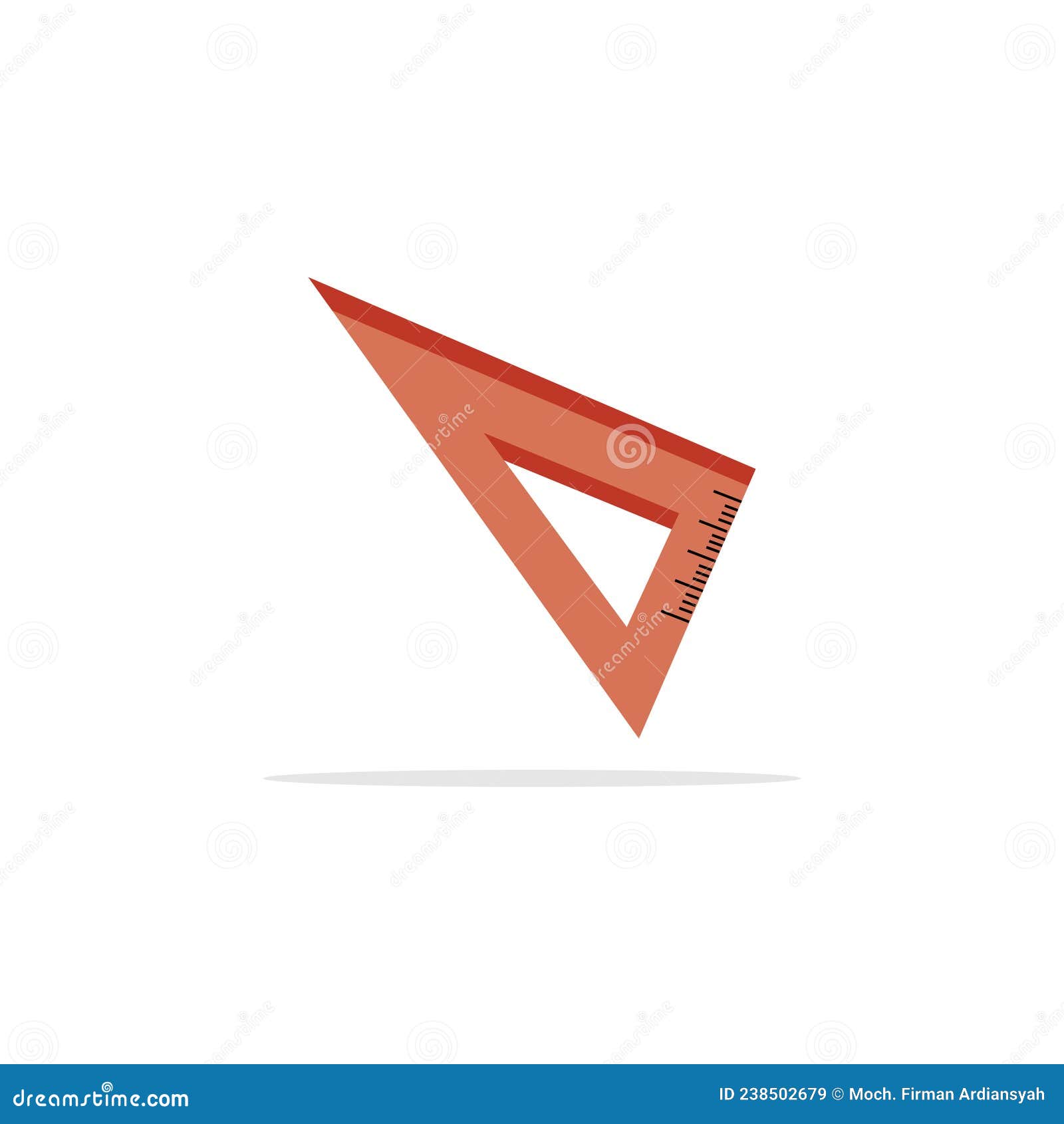 Cartoon Illustration of Triangle Ruler Vector Stock Vector ...