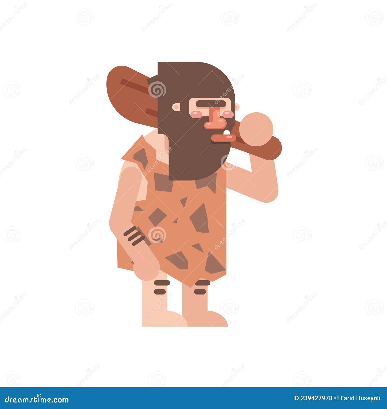 Caveman Character, Caveman Vector Illustration, Caveman Character ...