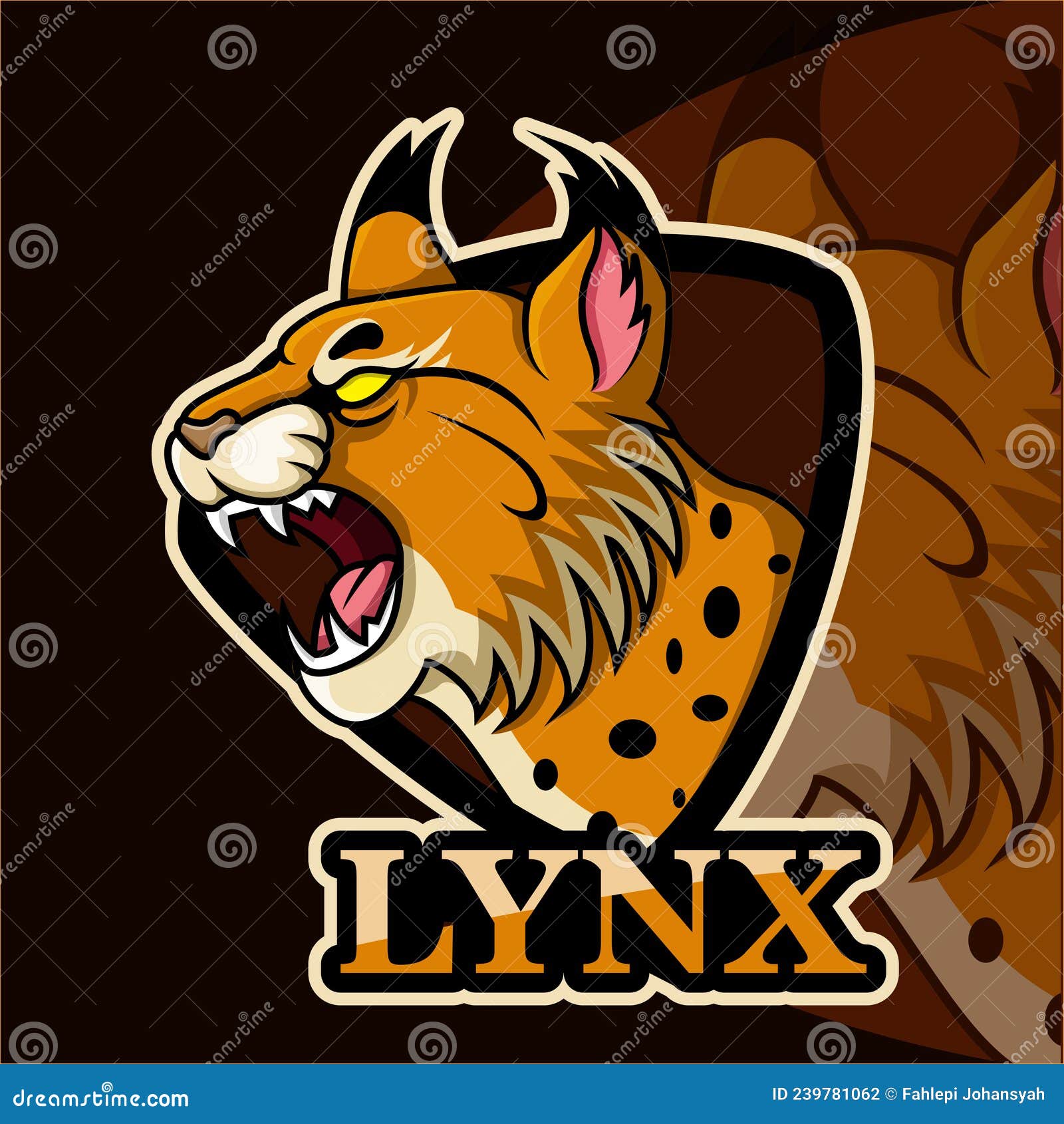 Angry Lynx Head Silhouette Vector Design For Tattoo Ideas And Coloring ...