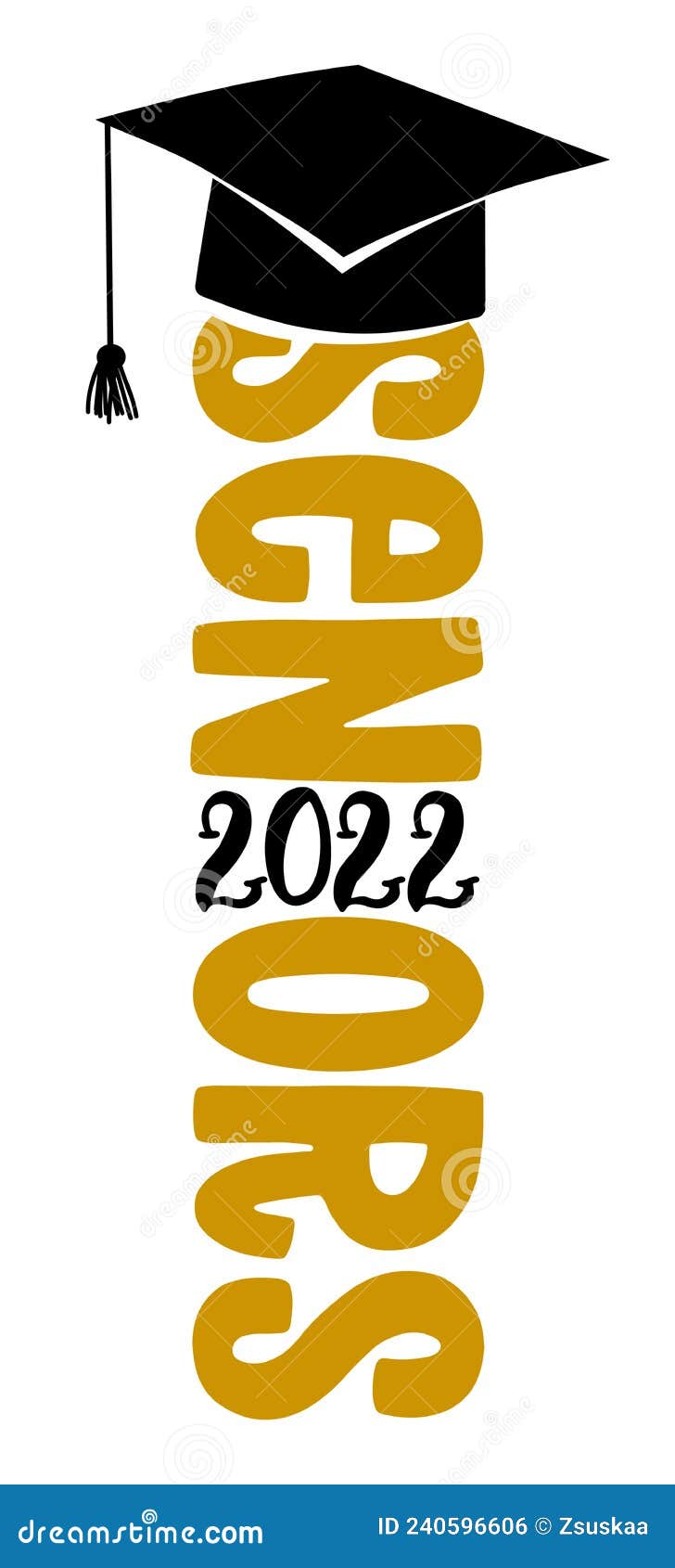 Senior 2022 - Typography. Blck Text Isolated White Background Stock ...