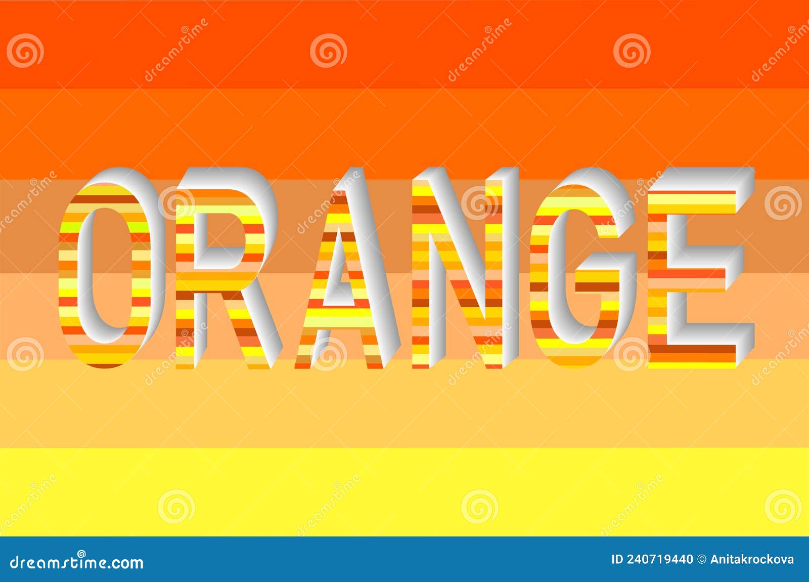 Color Pallete . Name of Orange Color, 3D Illustration Stock Vector ...