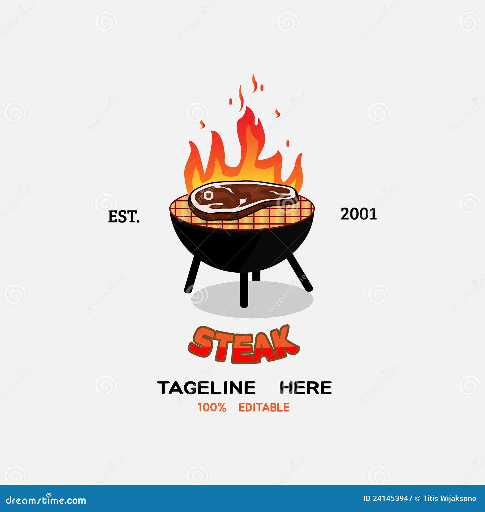 Cute Illustration of Bbq Logo Used for Restaurant or Food Company Stock ...