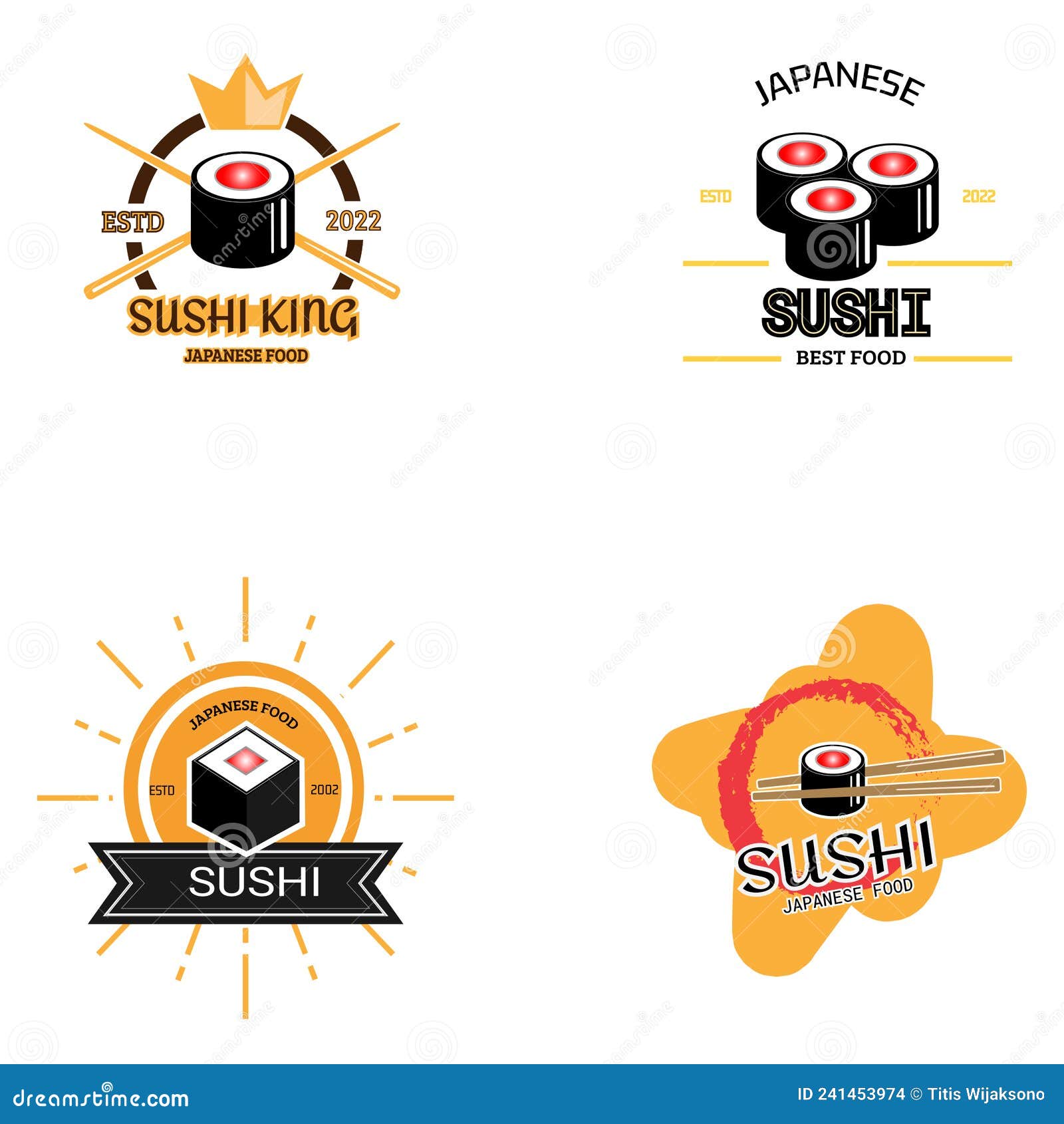 Cute Illustration Art of Sushi Logo Used for Restaurant or Food Company ...