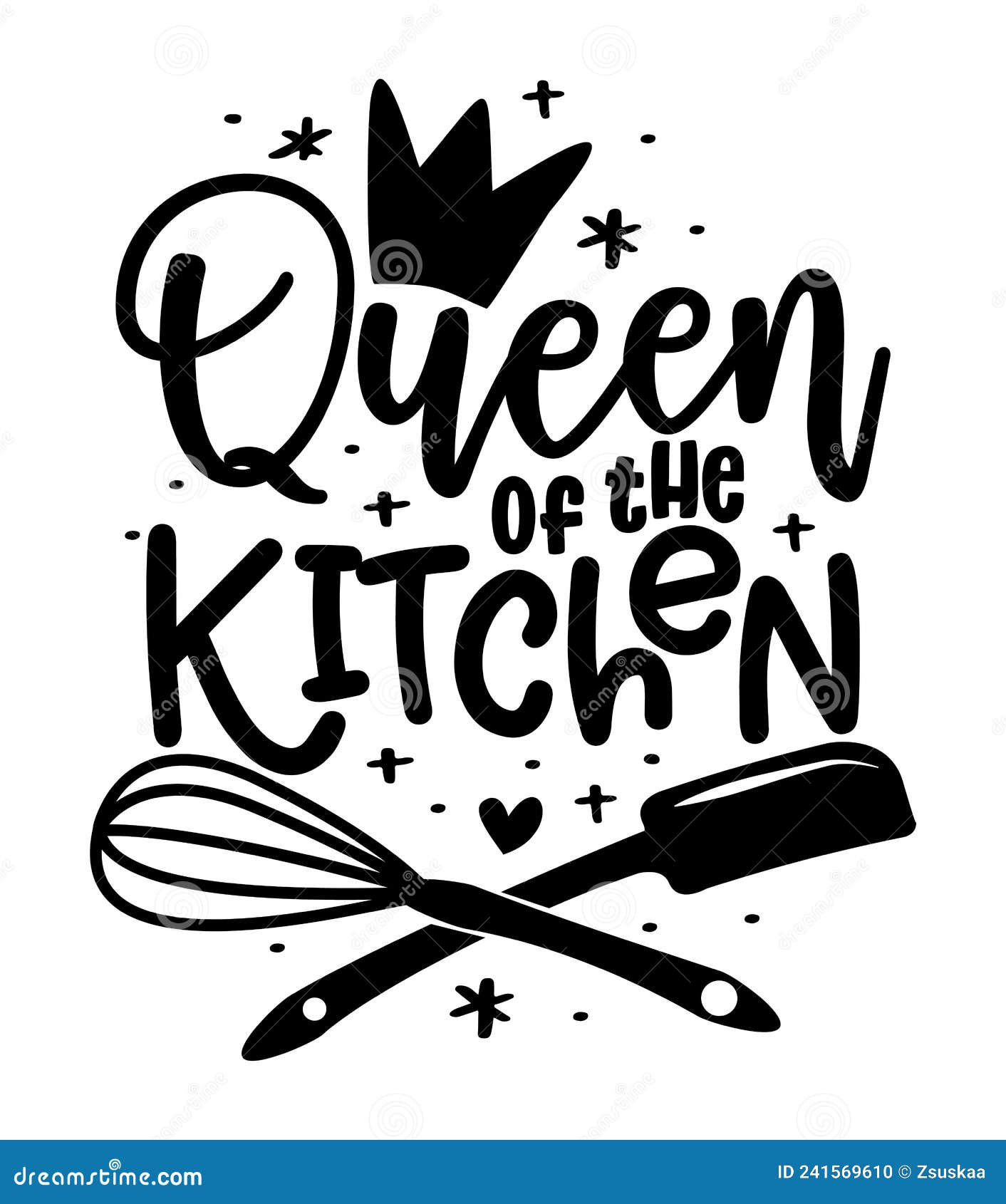 Queen of the Kitchen - Kitchen Towel Quote Label. Good for Bakery Logo ...