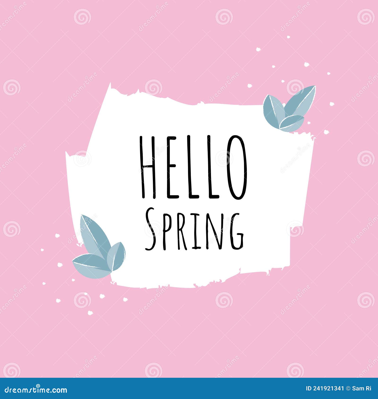 Poster Hello Spring on a Pink Background. Stock Vector - Illustration ...